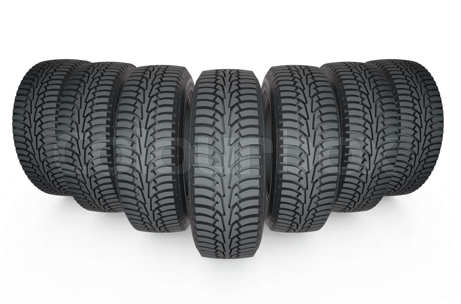 Group of automotive tires | Stock image | Colourbox