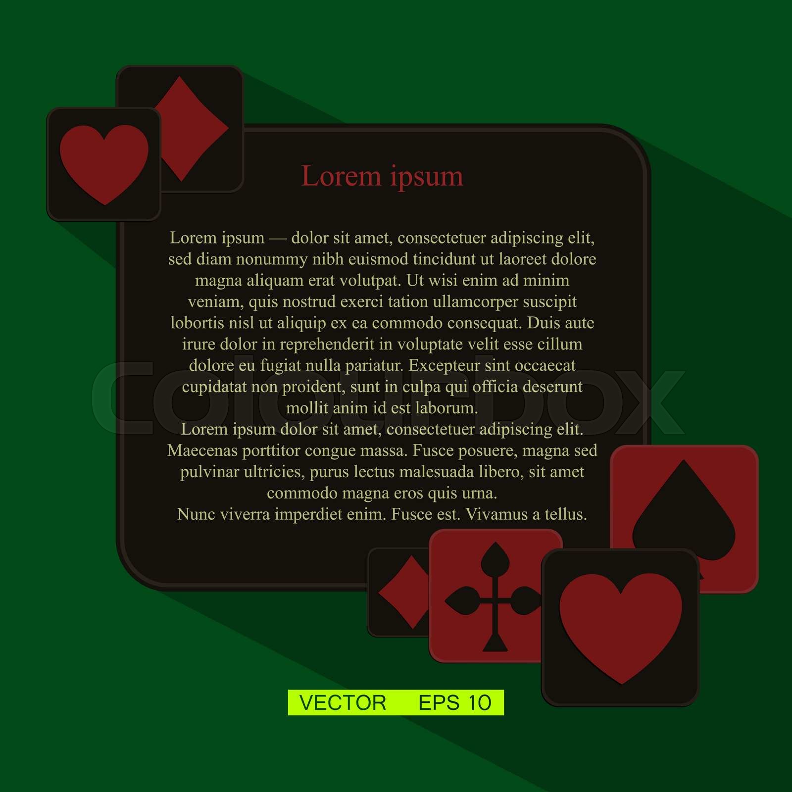 Vector version. Poker frame with cards as a symbol of luck. Flat design ...
