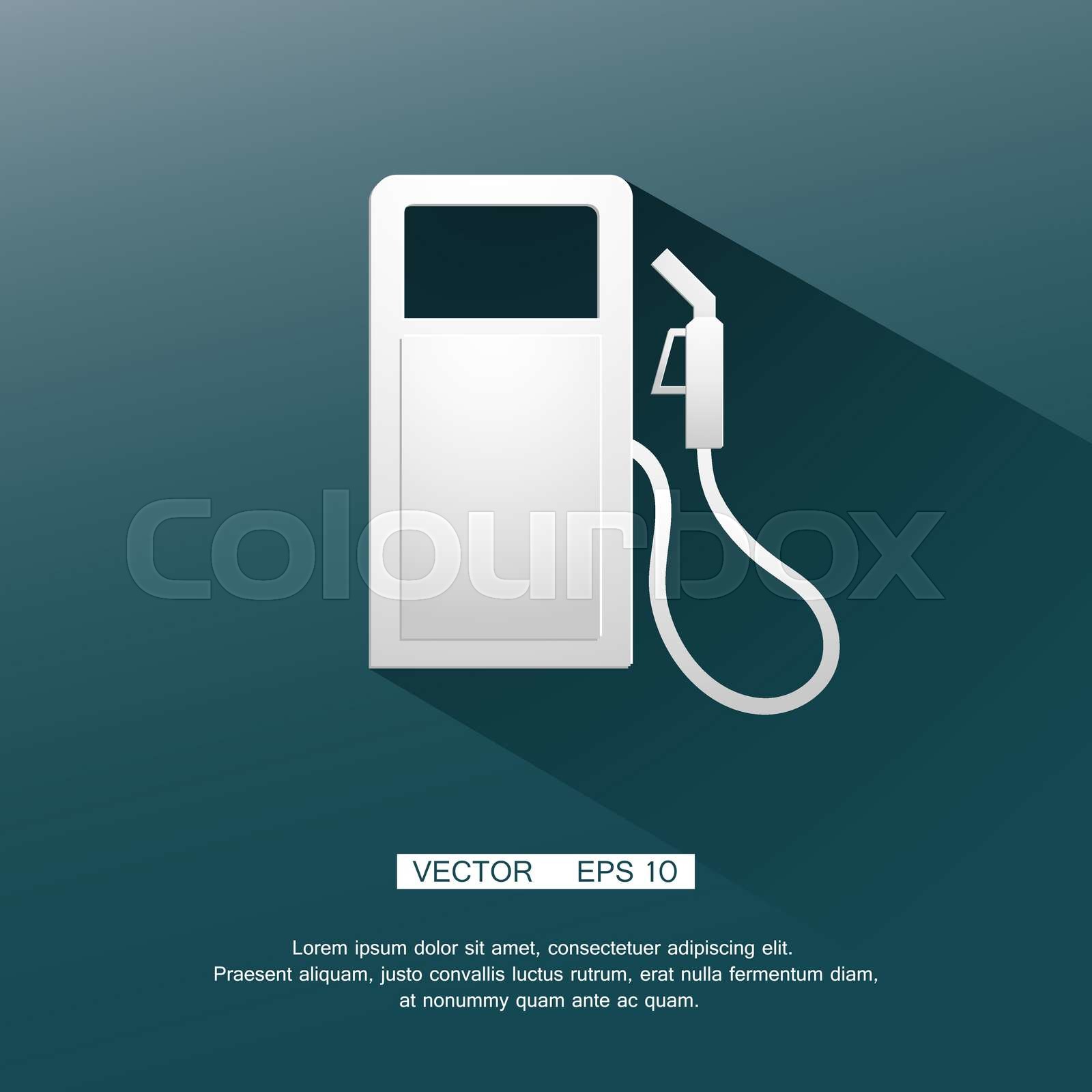 Gasoline pump nozzle sign.Gas station icon. Flat design style. | Stock ...
