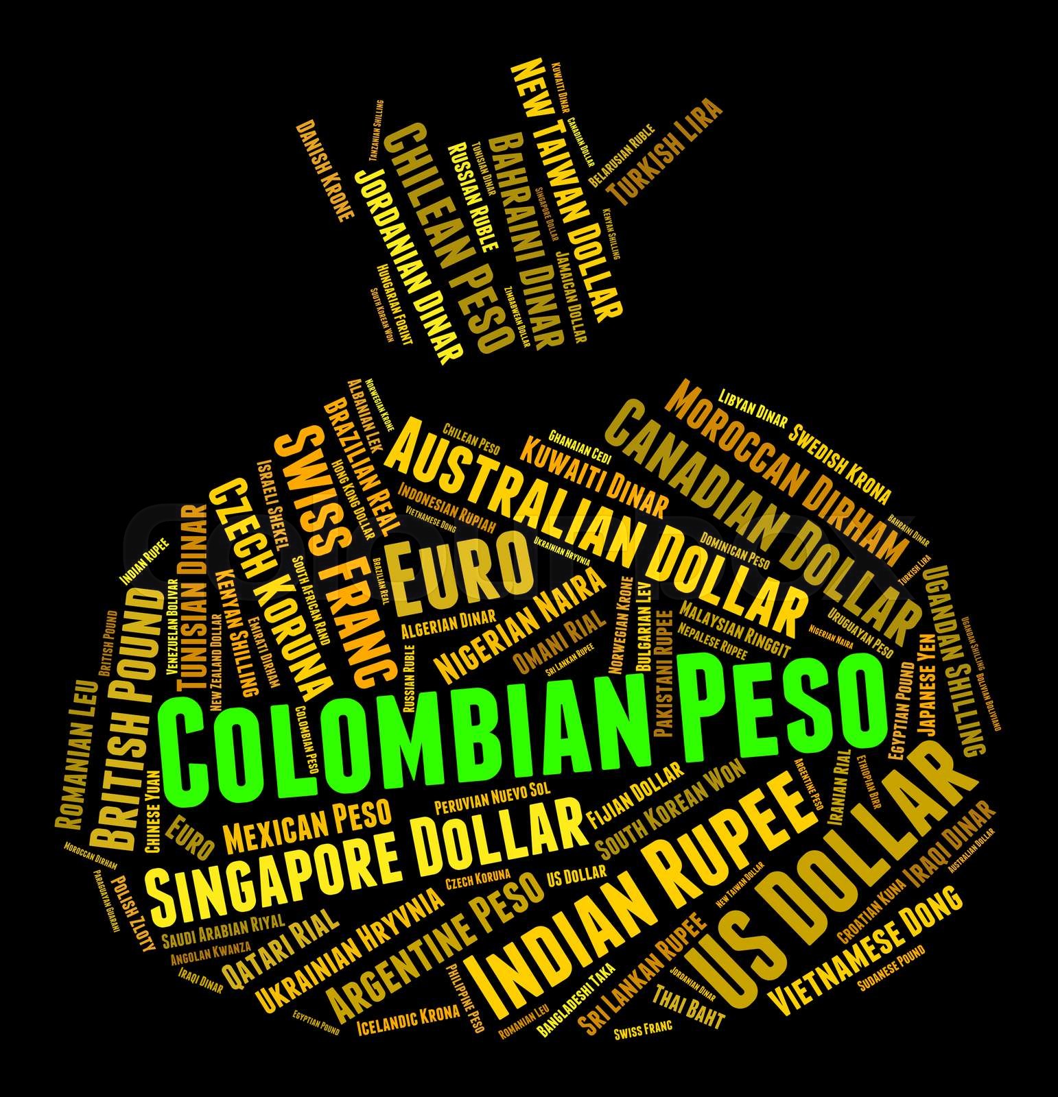 Colombian Peso Means Worldwide Trading And Coinage | Stock image ...