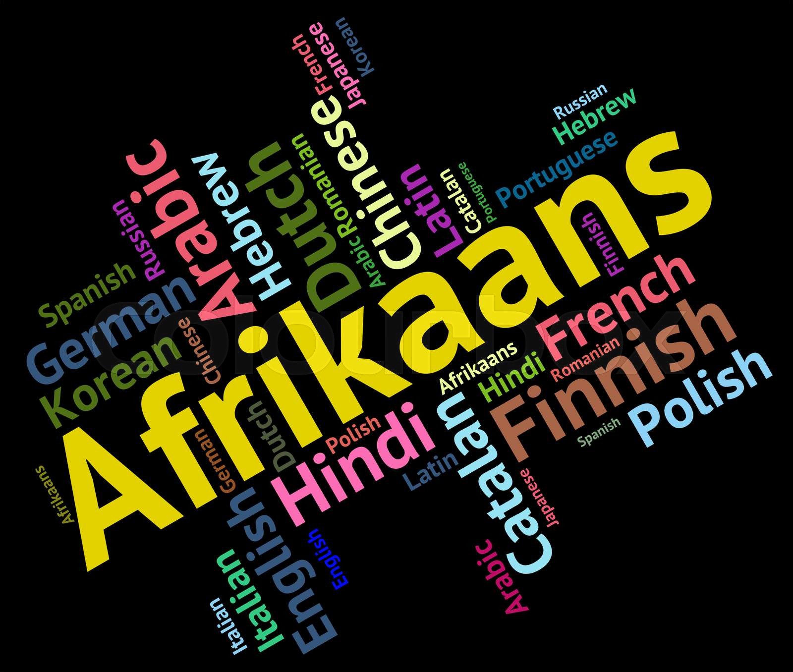 Afrikaans Language Means South Africa And Dialect | Stock image | Colourbox