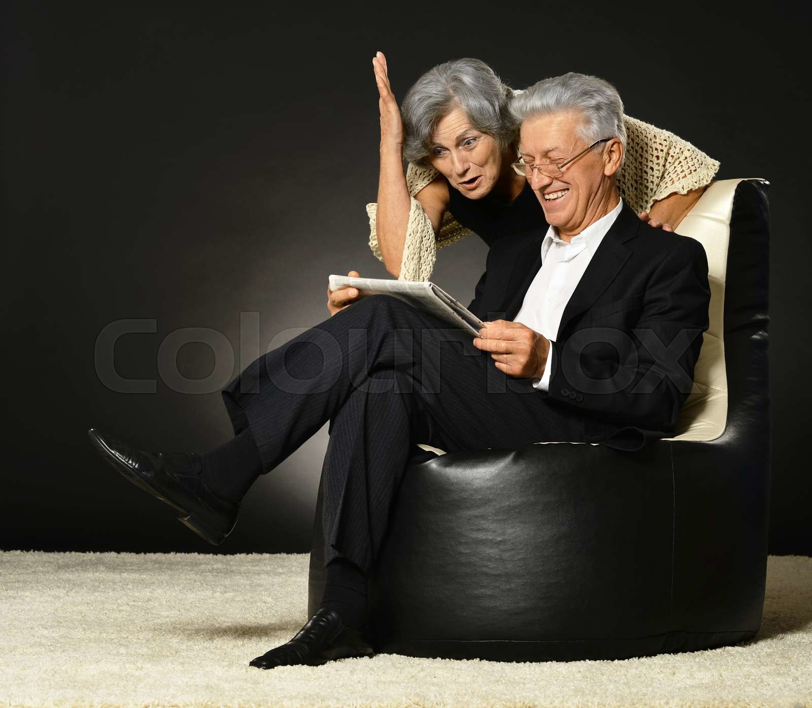 Mature Man Sitting Stock Image Colourbox