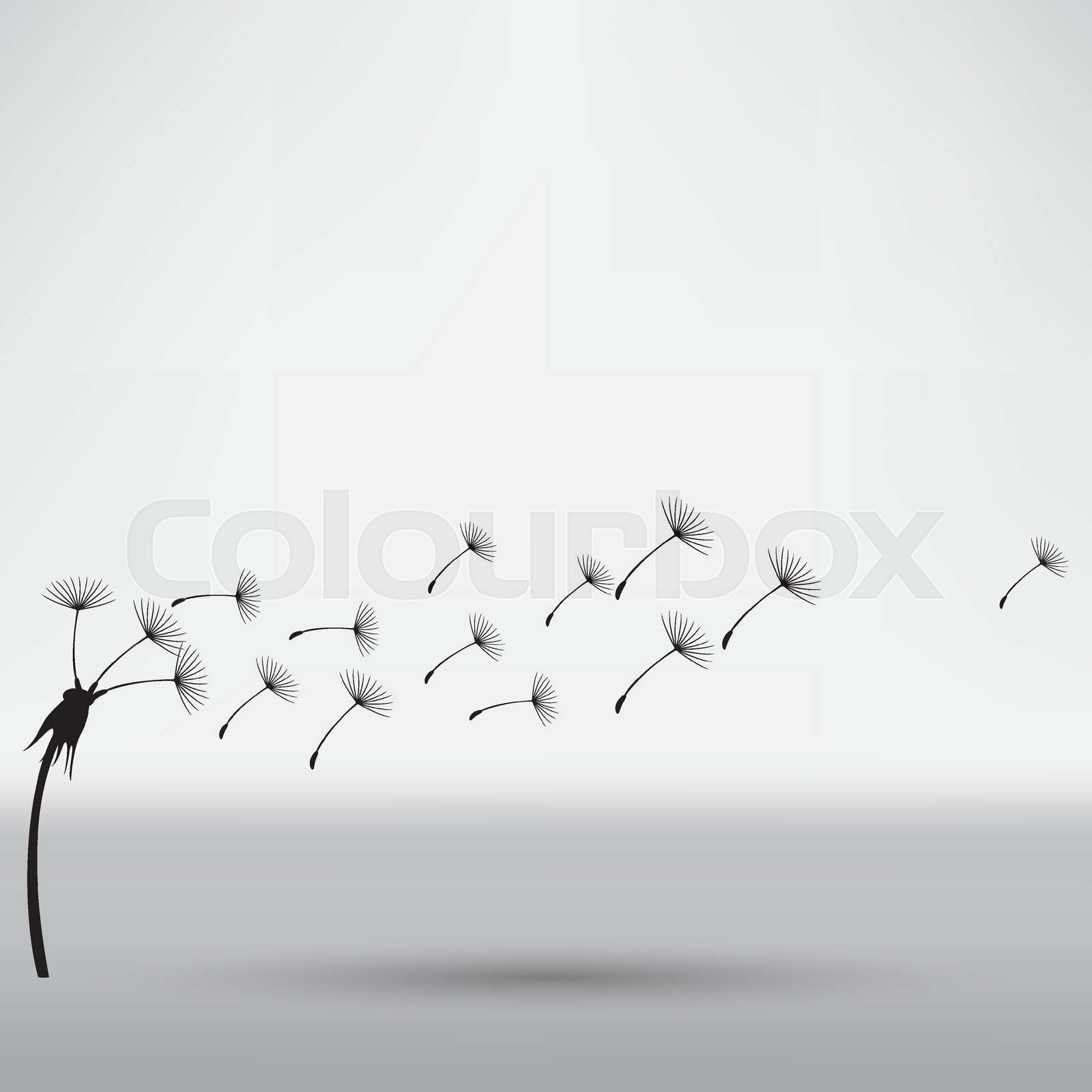 blowing dandelion | Stock vector | Colourbox