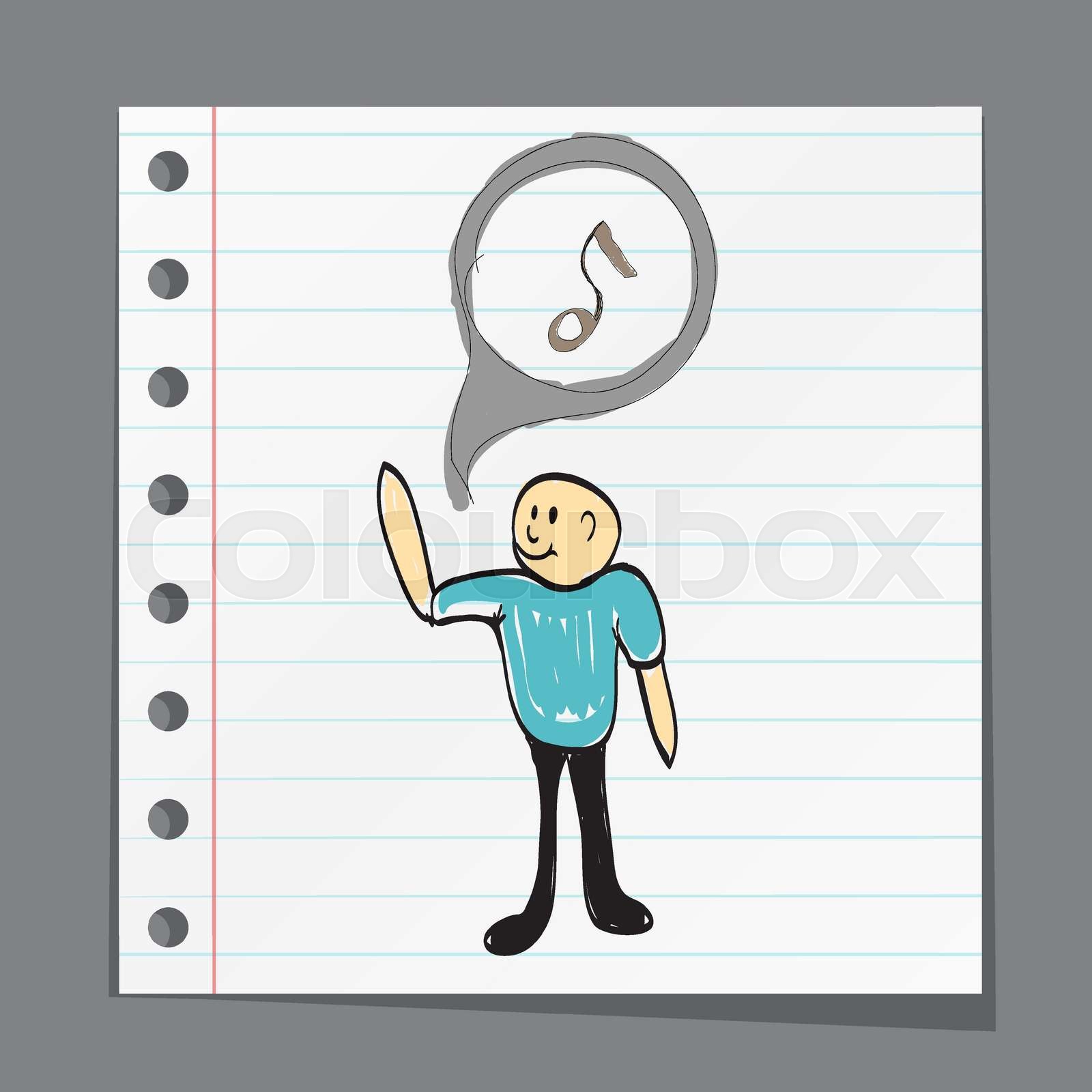 man singing music illustration | Stock vector | Colourbox