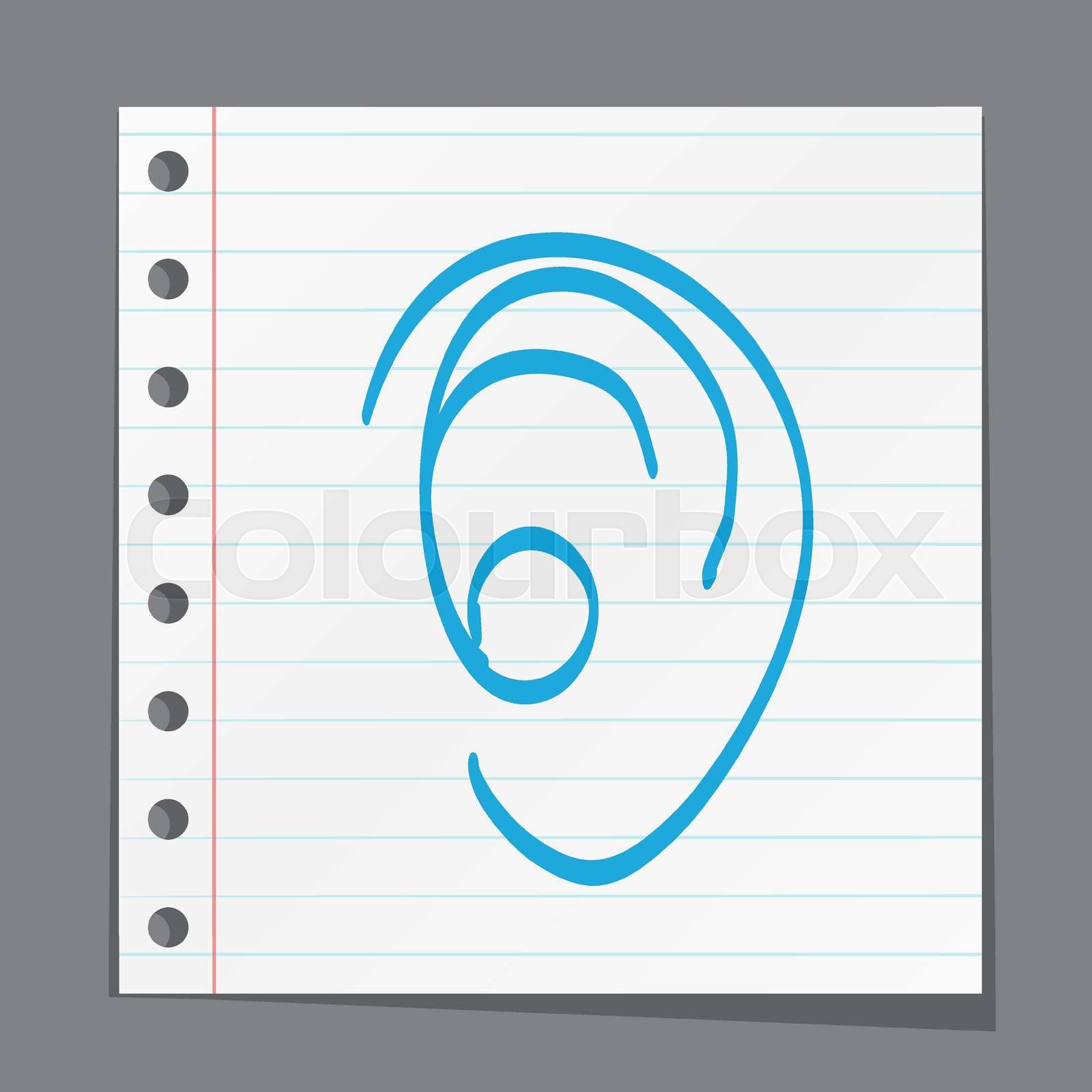 Human ear. Doodle style | Stock vector | Colourbox
