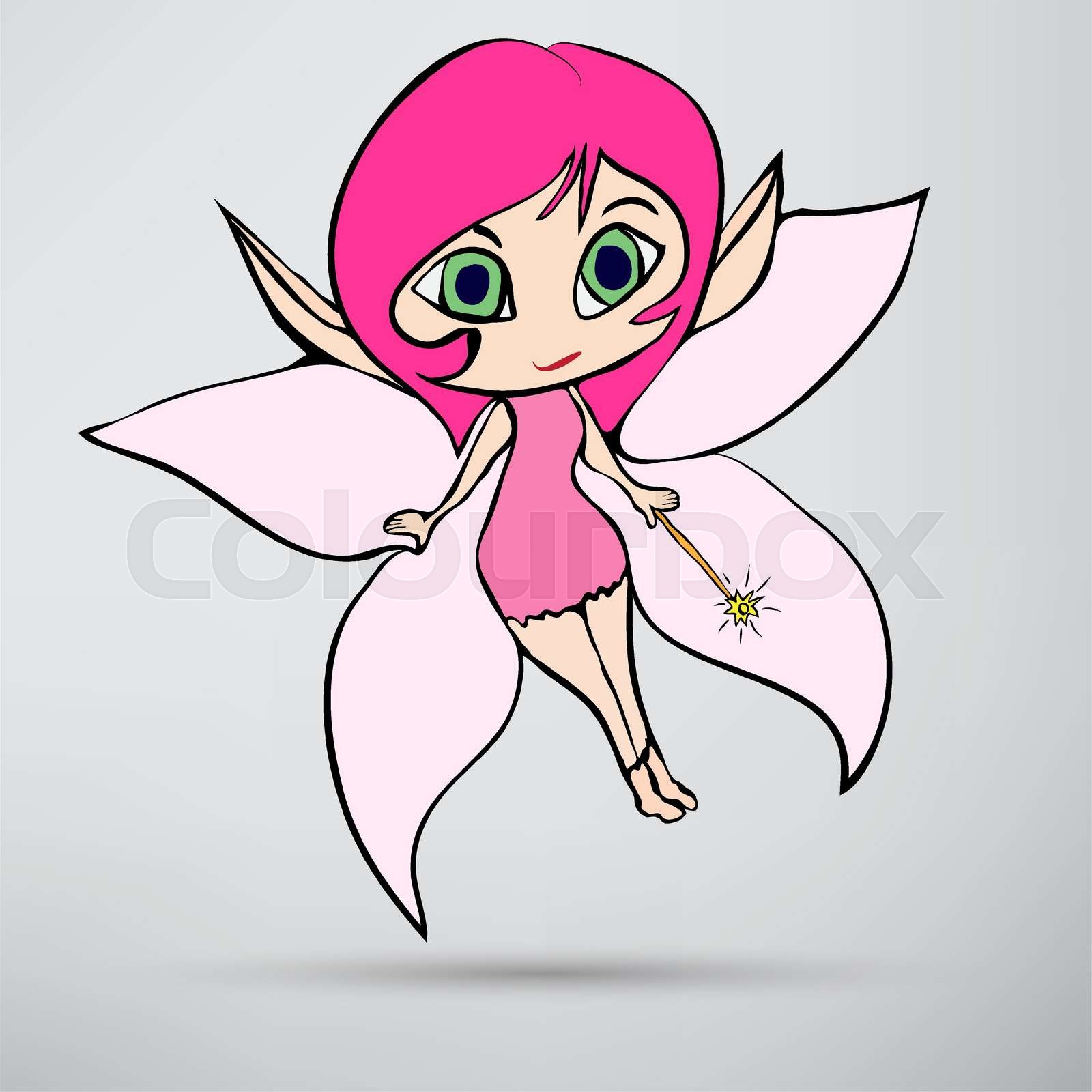 Illustration of a beautiful fairy in flight | Stock vector | Colourbox