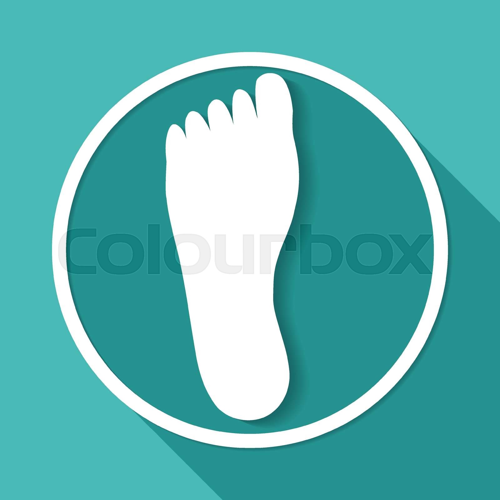 footprints isolated on white circle with a long shadow | Stock vector ...