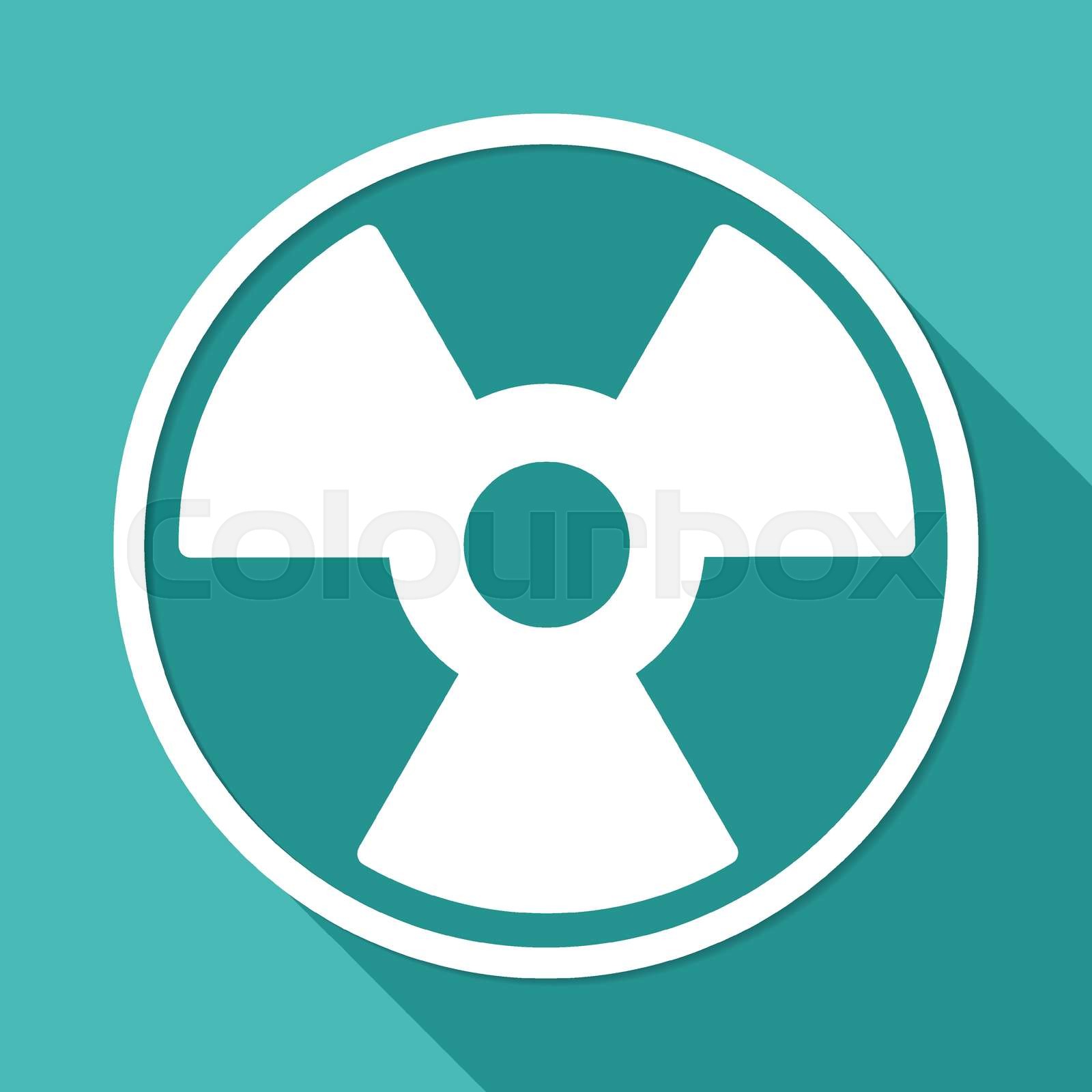 radiation symbol on white circle with a long shadow | Stock vector ...
