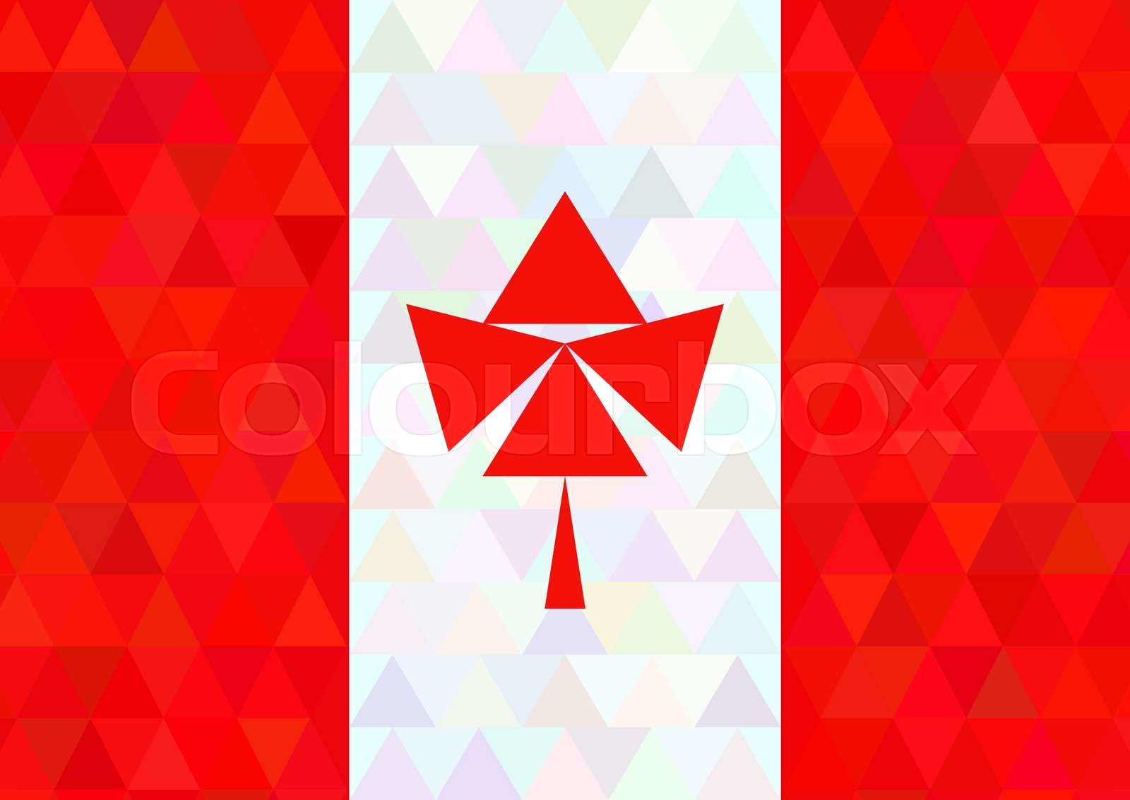 Canada flag on a triangle dark style. | Stock vector | Colourbox