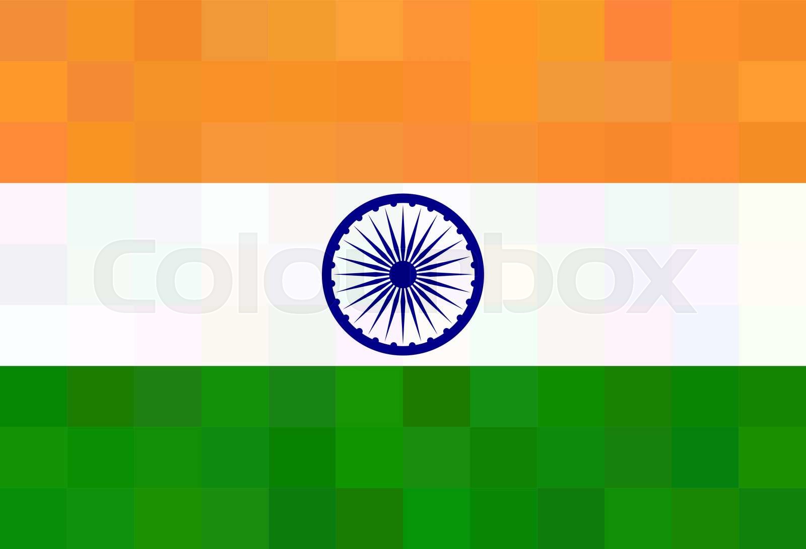 Indian flag - square polygonal style | Stock vector | Colourbox