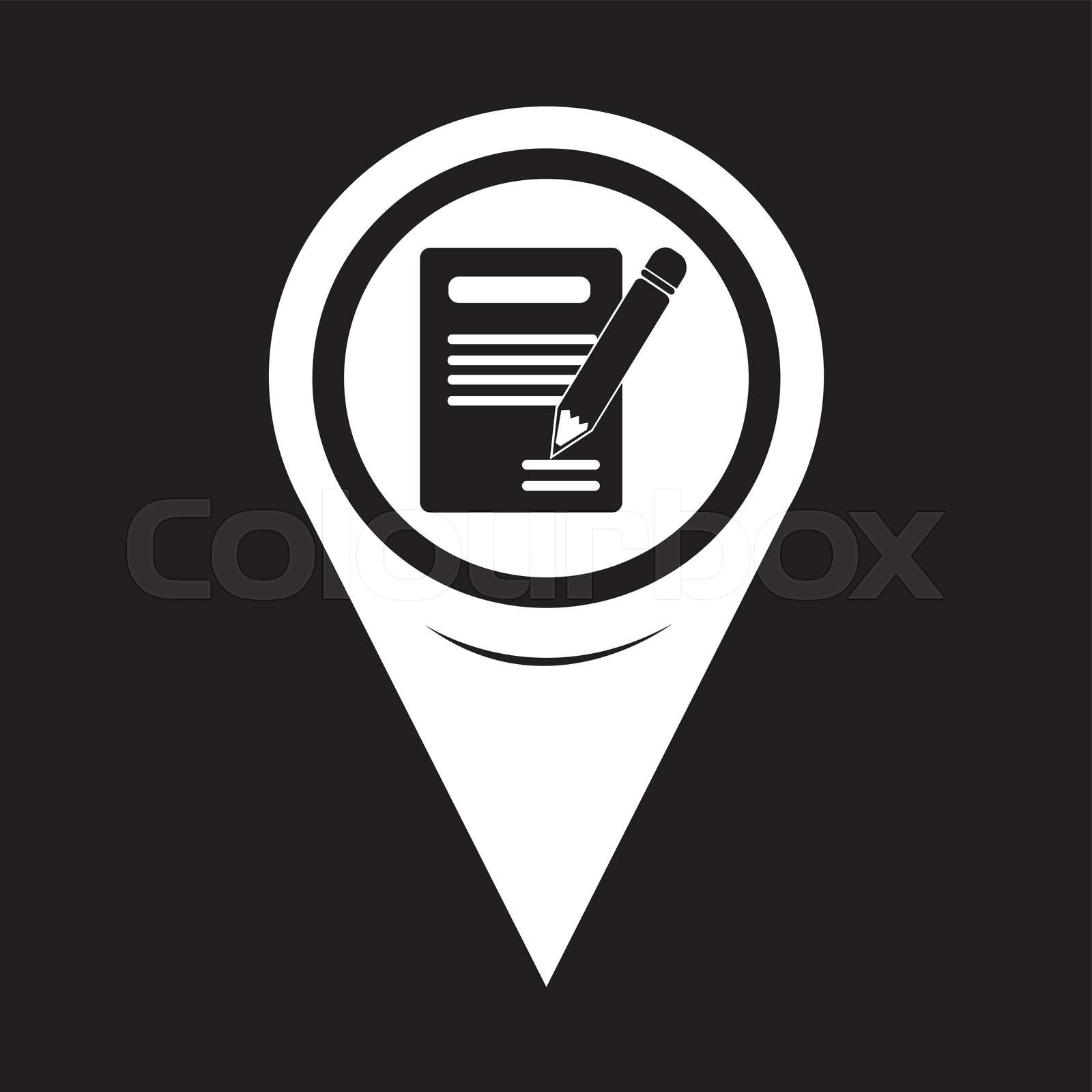 Map Pointer Pencil Icon And Notebook Icon | Stock vector | Colourbox