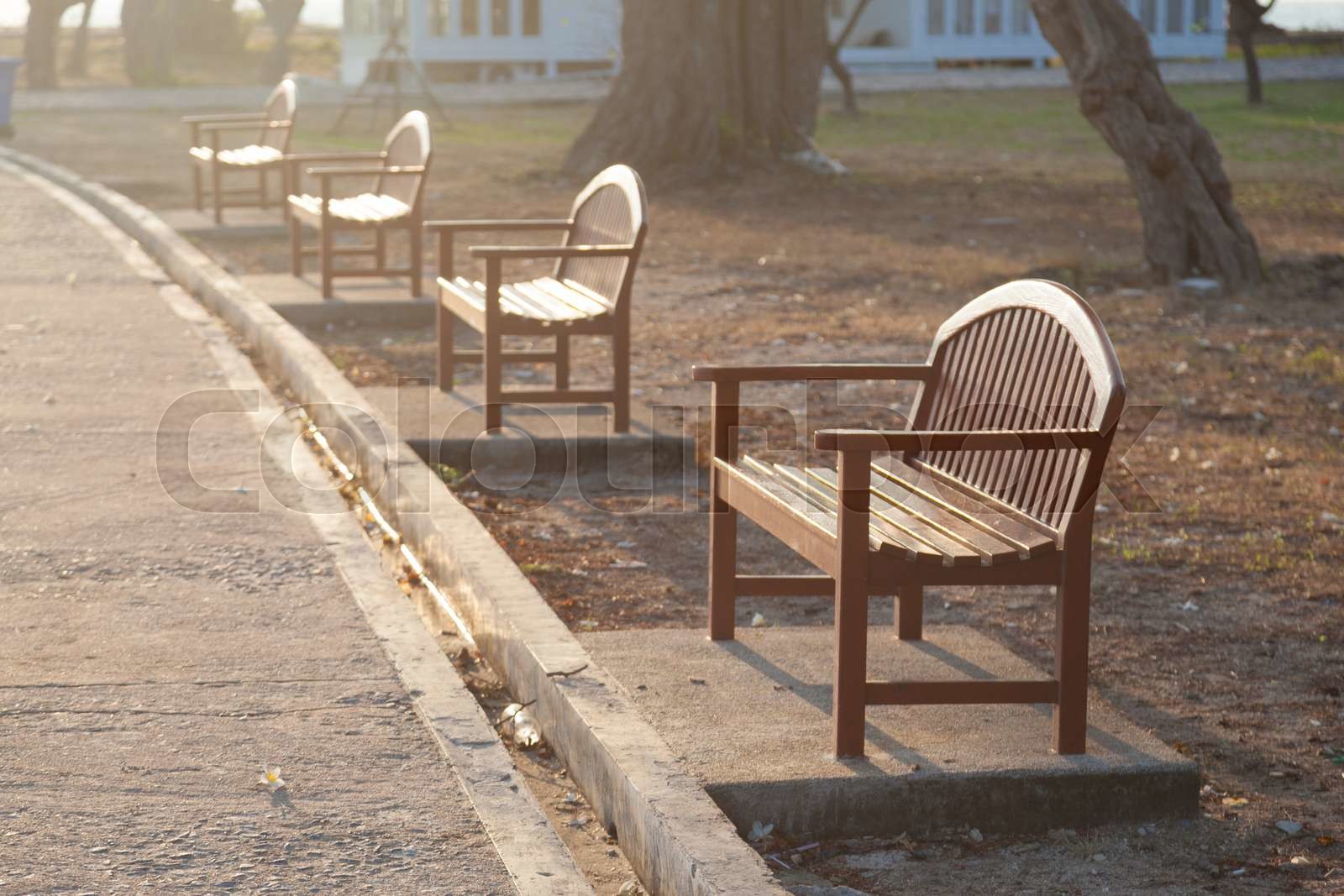 Bench along the corridor | Stock image | Colourbox
