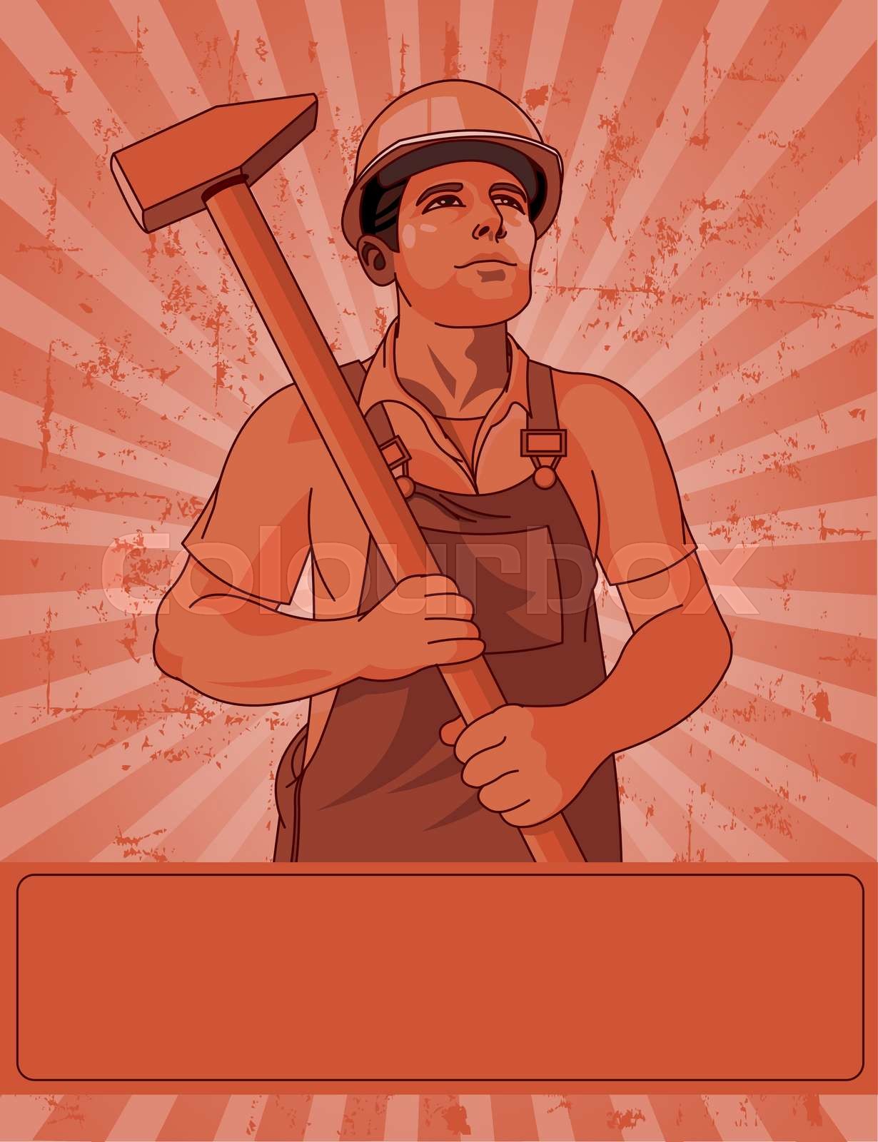 Worker with a Hammer | Stock vector | Colourbox