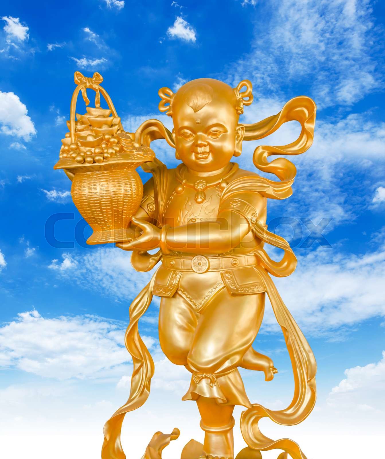 Gold God of Wealth or prosperity (Cai Shen) statue. | Stock image ...