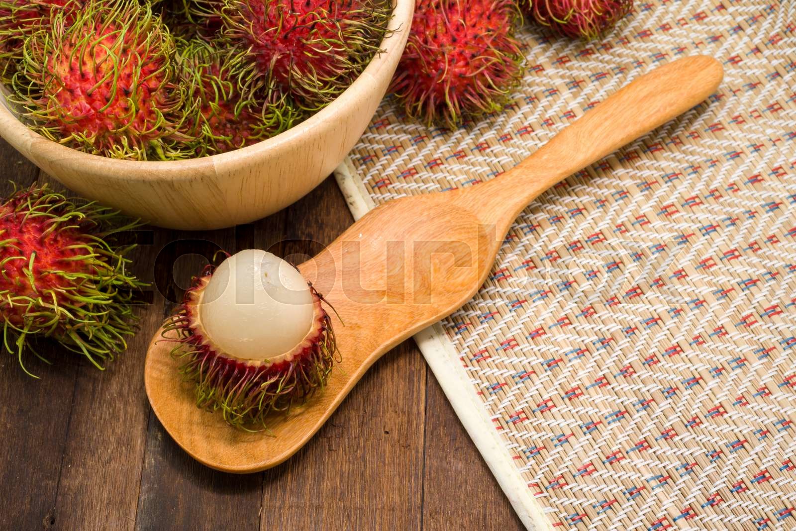 Fresh rambutan, tropical fruit | Stock image | Colourbox