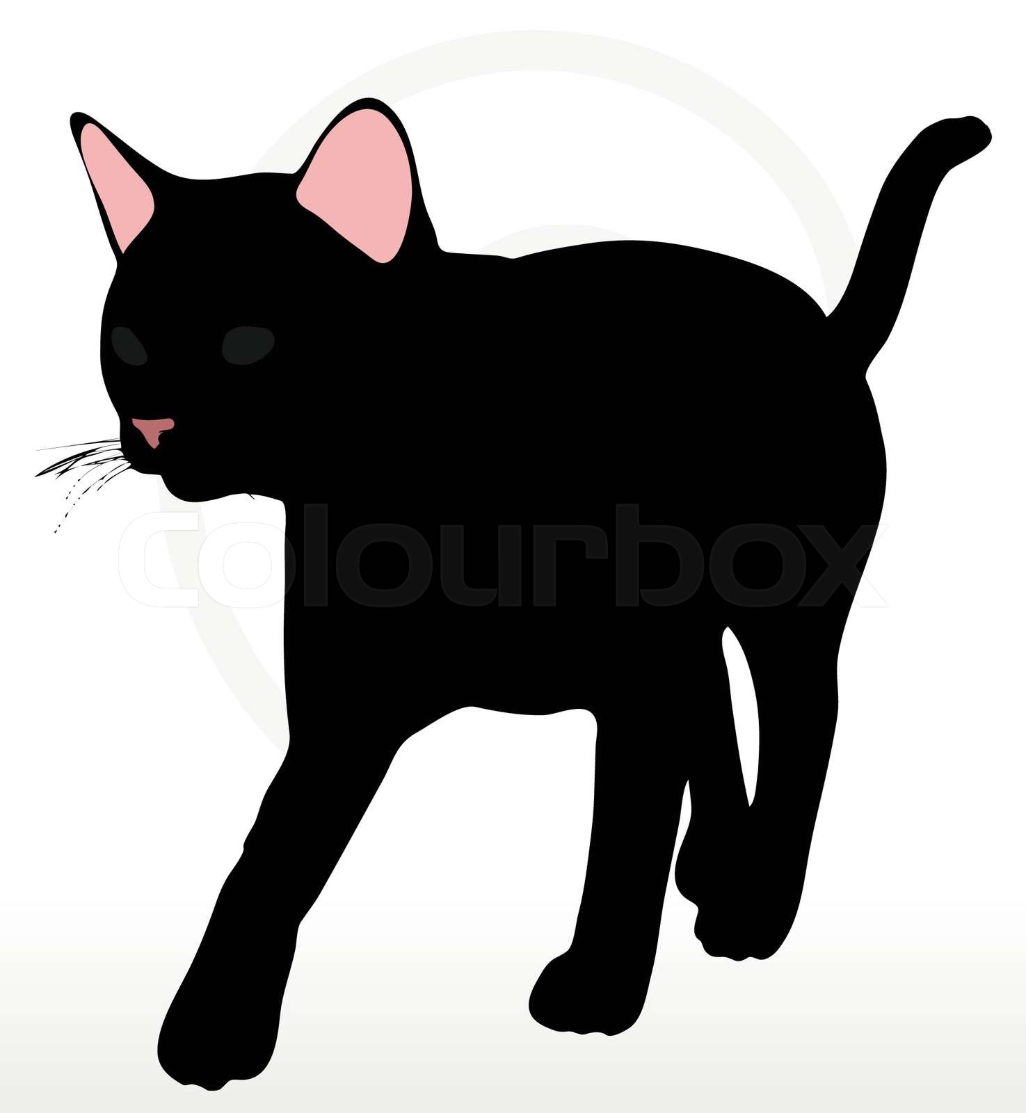 cat silhouette in Walking pose | Stock vector | Colourbox