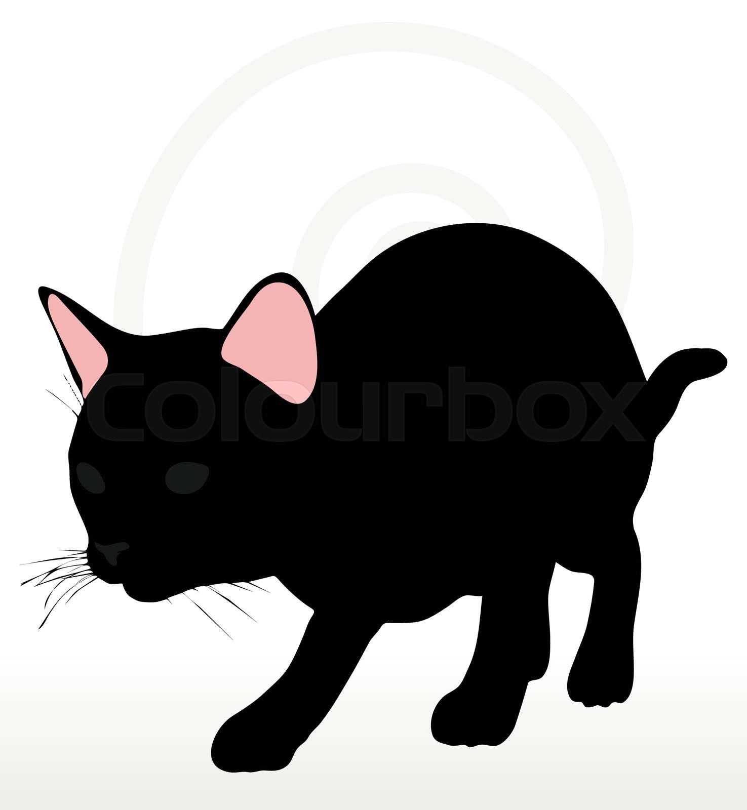 cat silhouette in Stalking pose | Stock vector | Colourbox