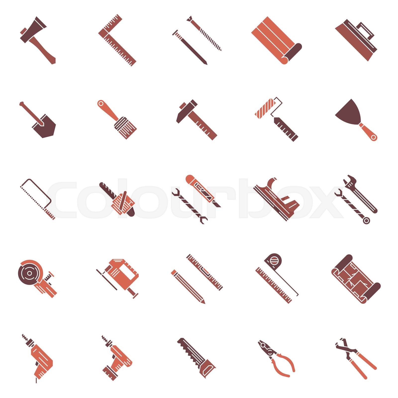 Work tools icons or symbols | Stock vector | Colourbox