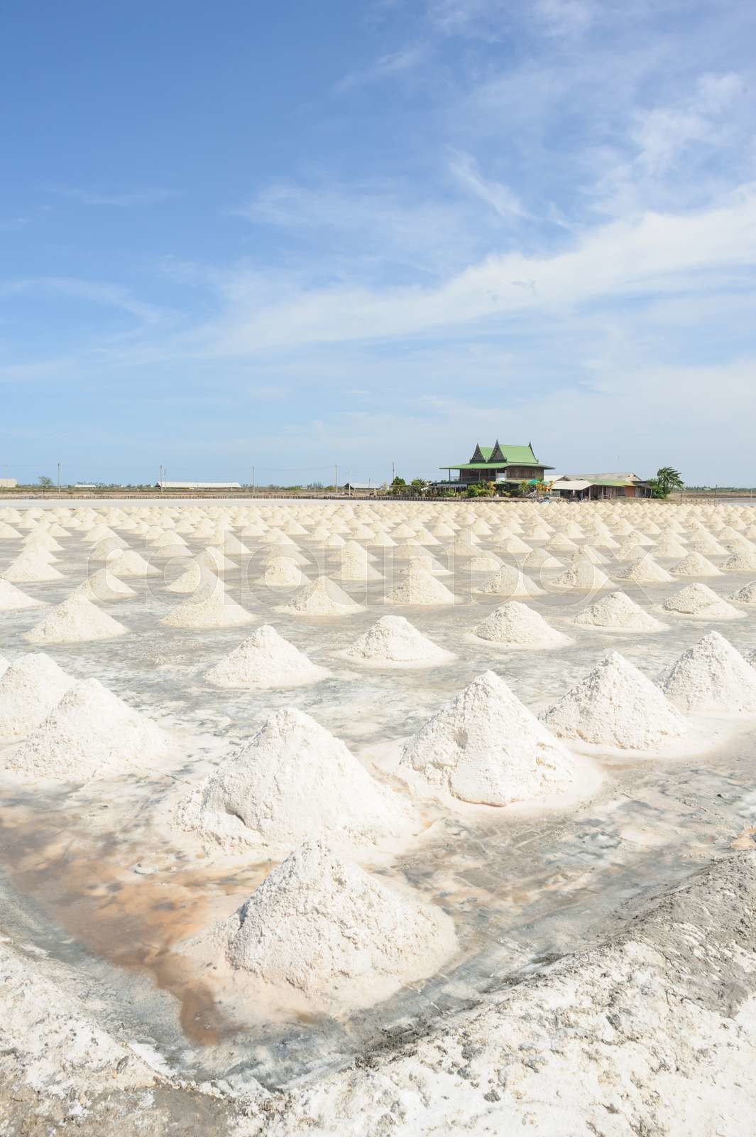 Salt fields in sunny day. | Stock image | Colourbox