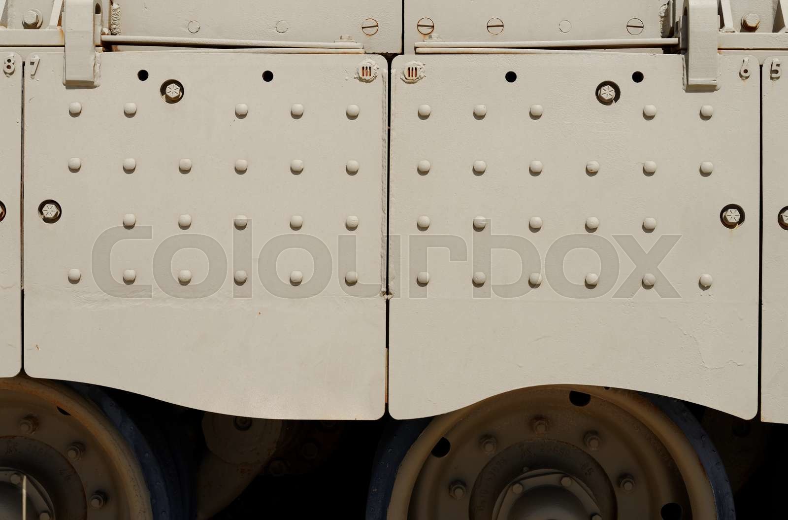 Texture of side skirt of Israeli Merkava Mark III tank | Stock image ...