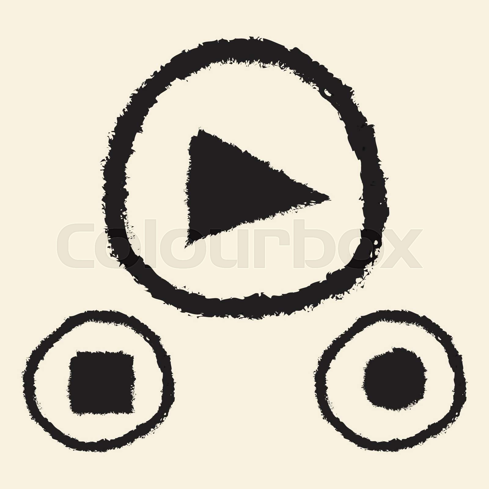 doodle play button | Stock vector | Colourbox