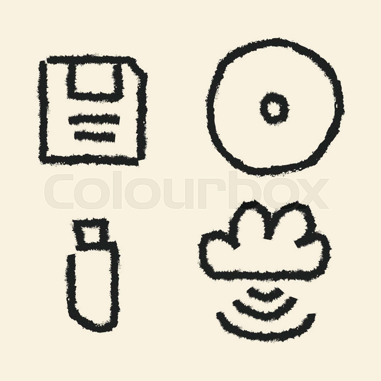 doodle data storage | Stock vector | Colourbox
