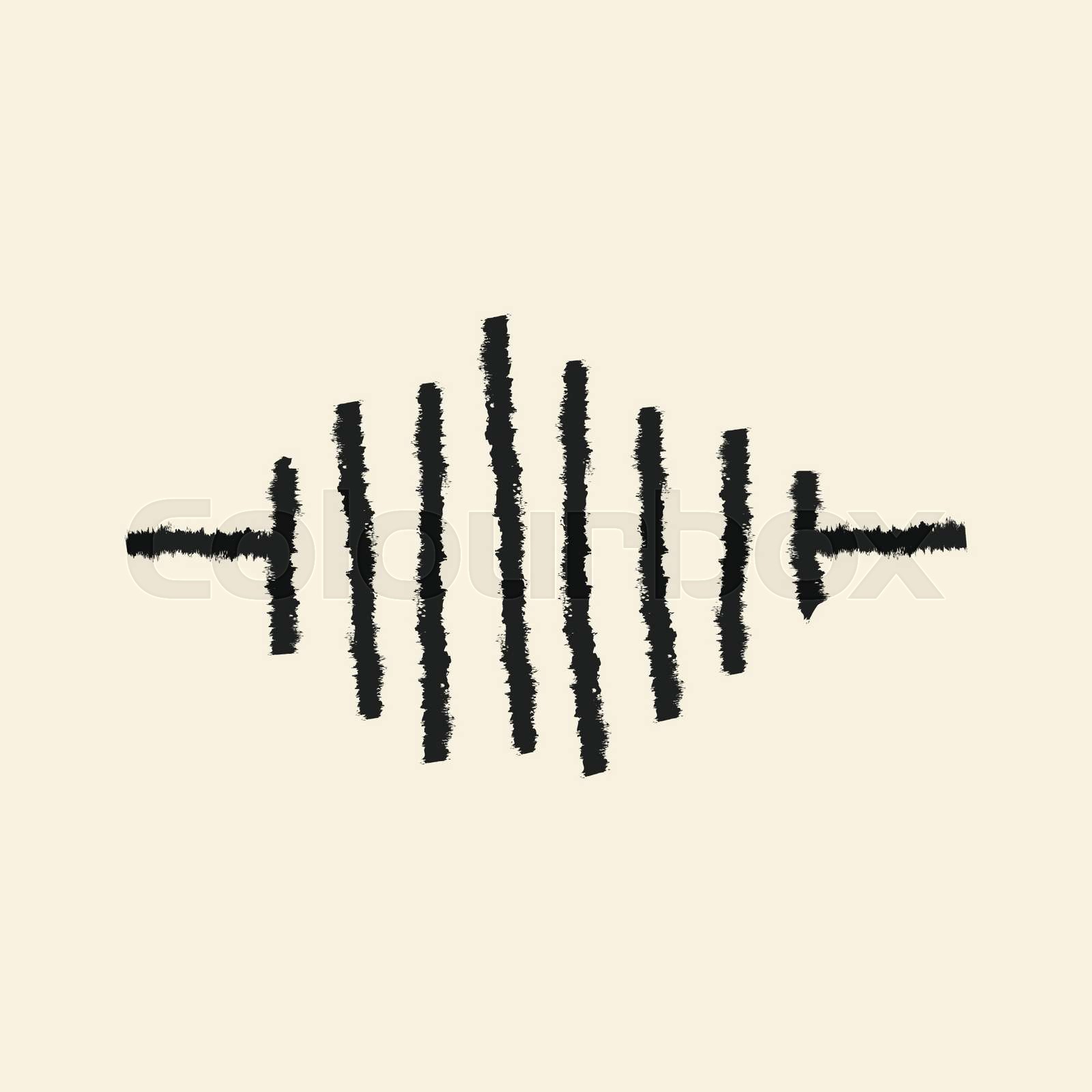 doodle drawing sound wave | Stock vector | Colourbox