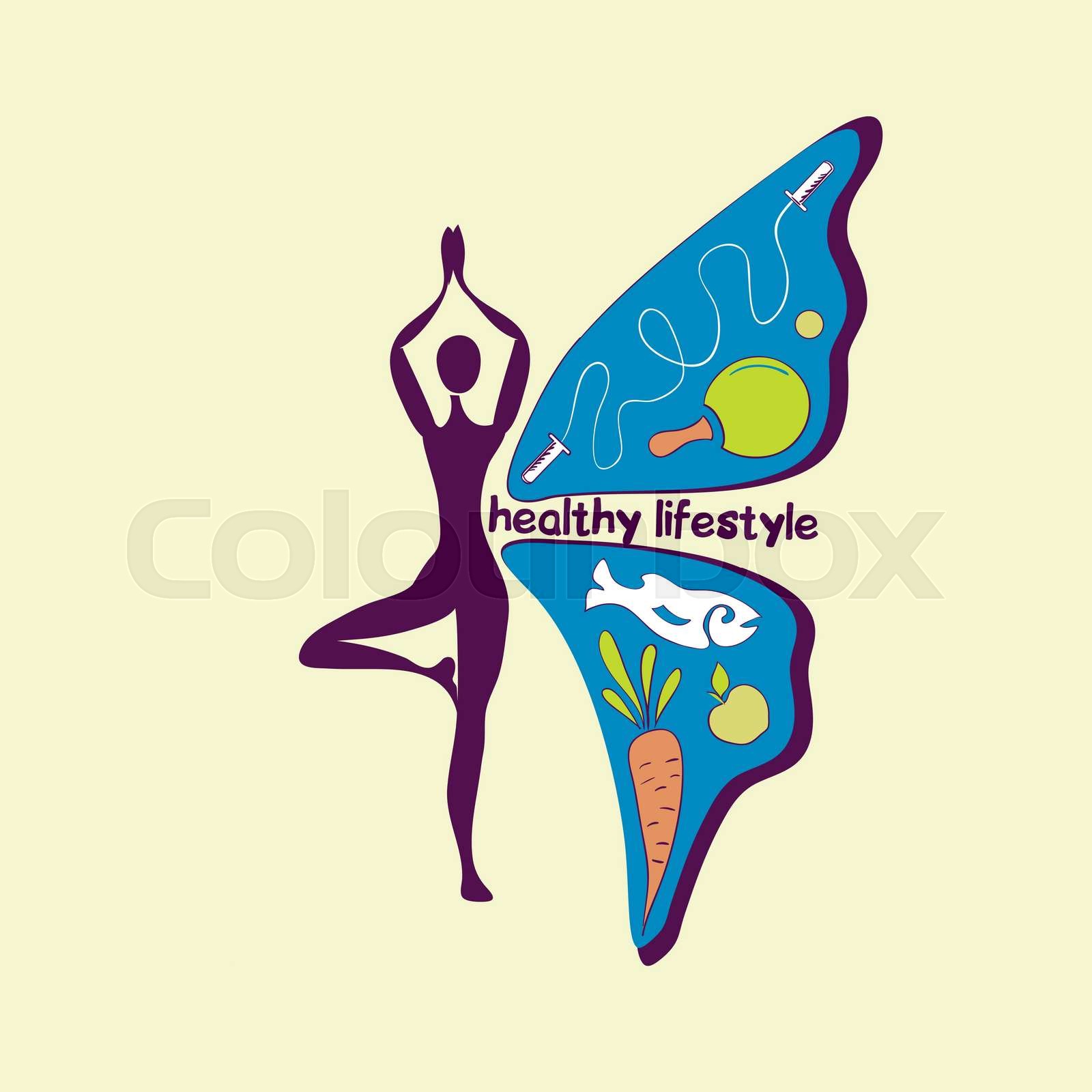 Healthy lifestyle symbol | Stock vector | Colourbox