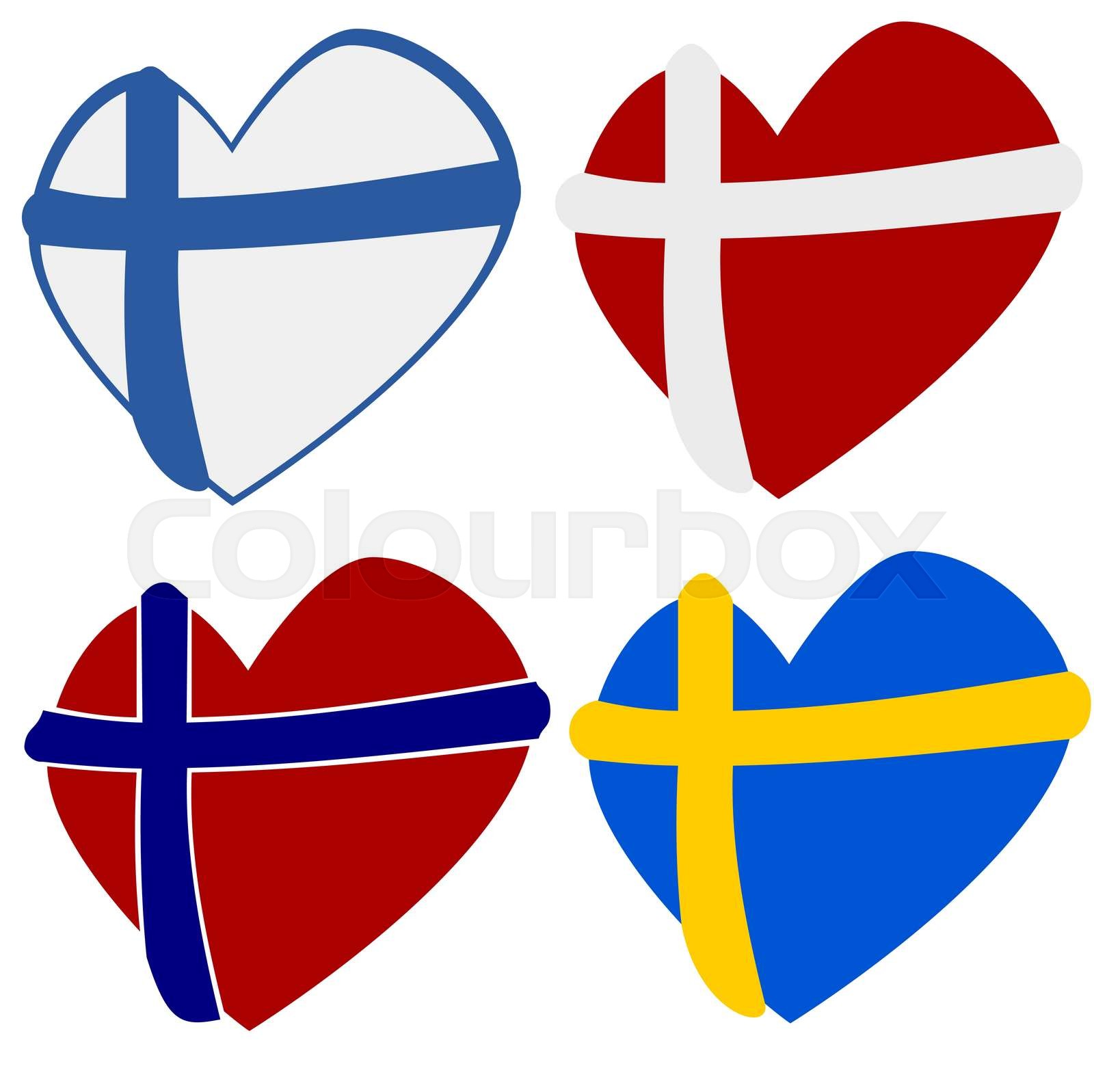 Scandinavian hearts | Stock vector | Colourbox