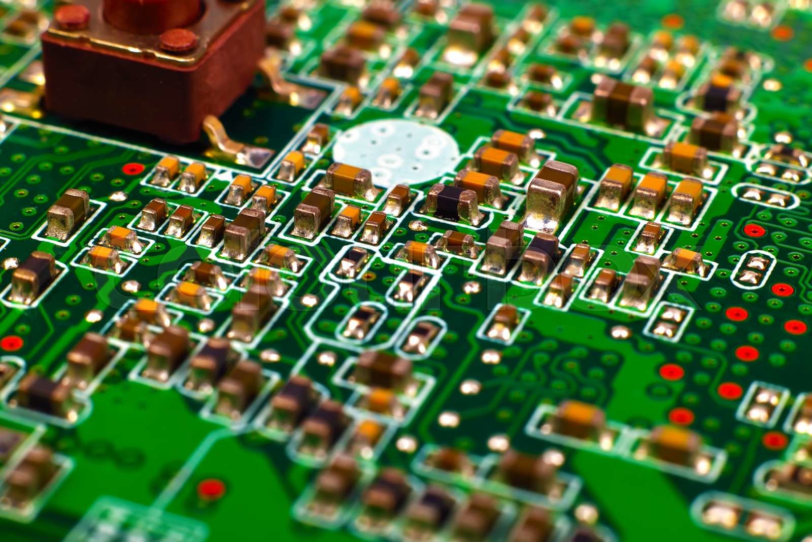 circuit board with microchips | Stock image | Colourbox