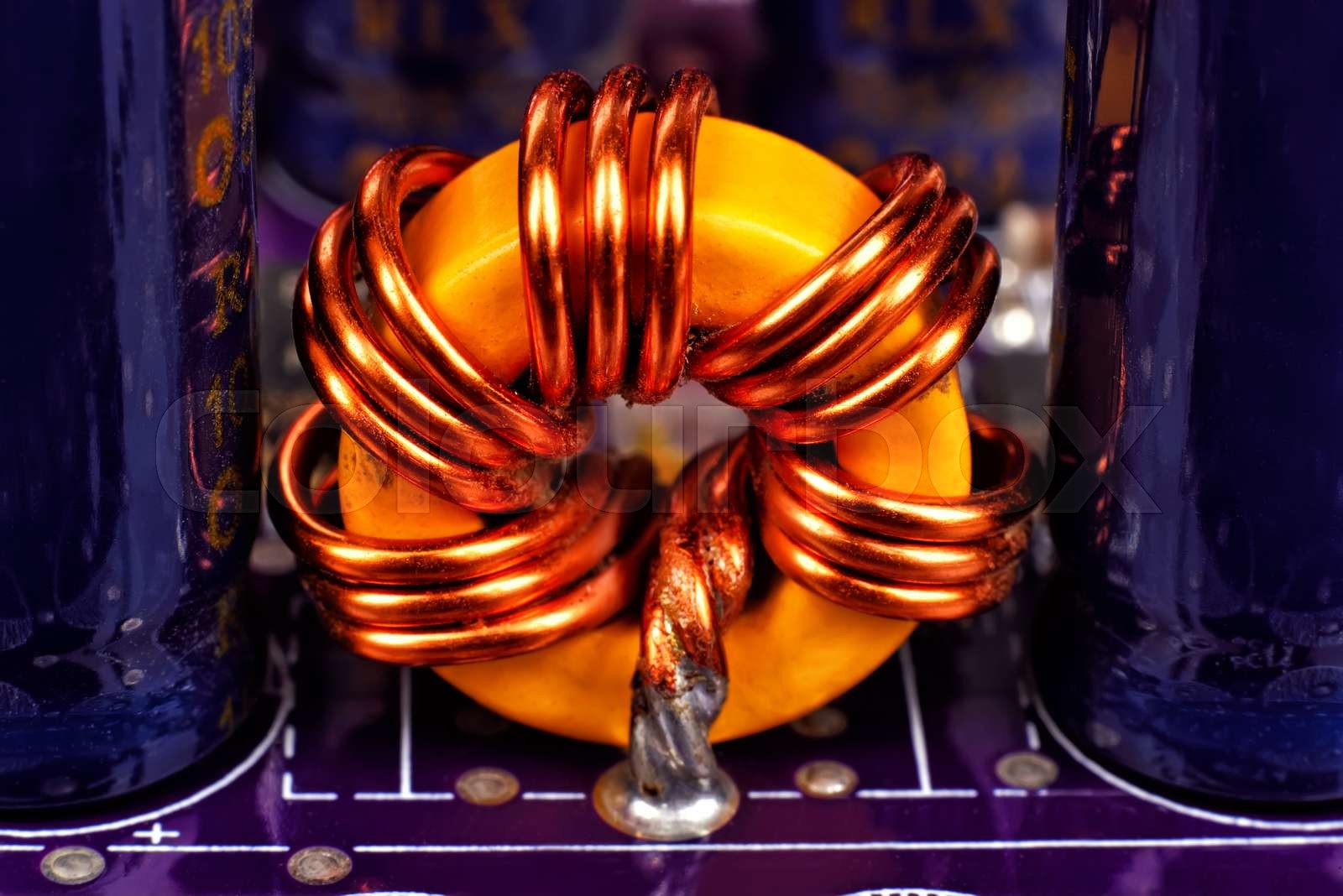 ferrite ring on circuit board | Stock image | Colourbox