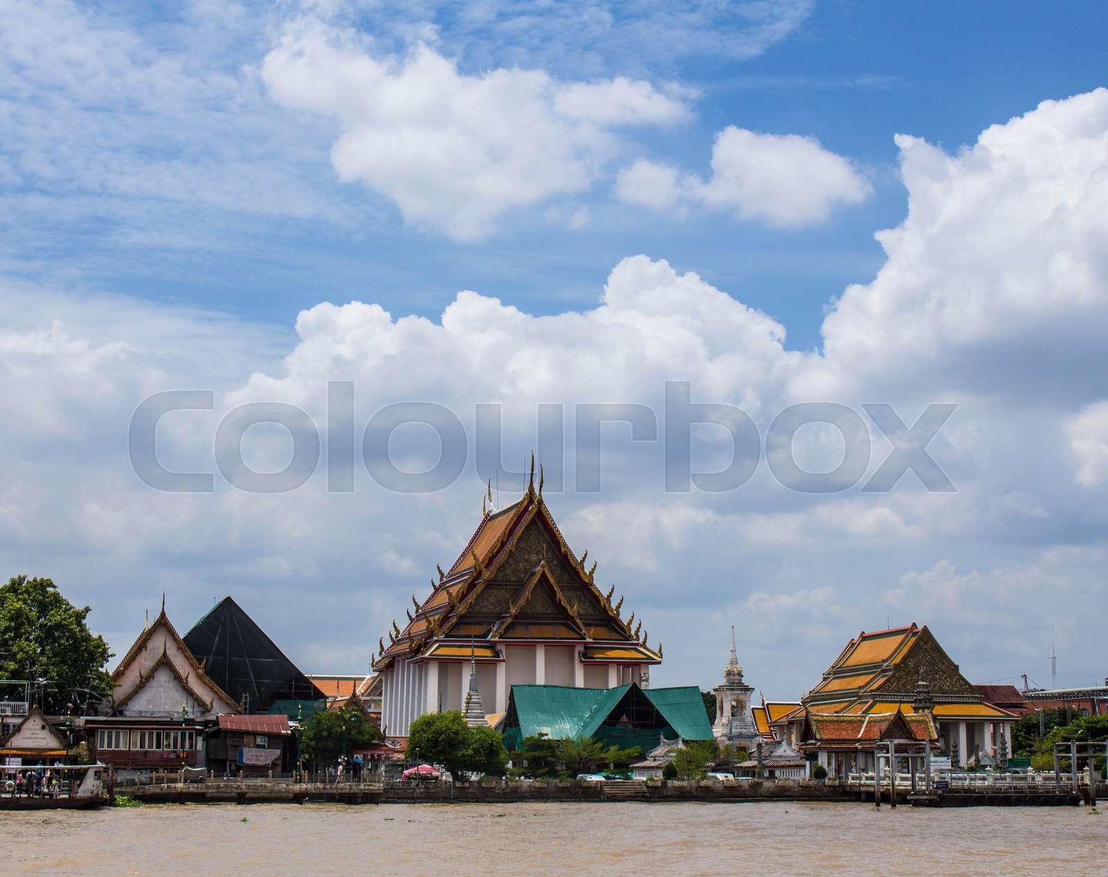 Temple at river | Stock image | Colourbox