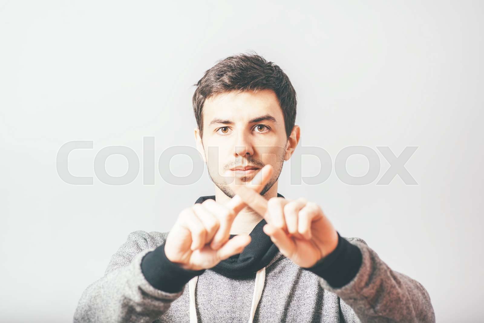 guy shows Stop | Stock image | Colourbox