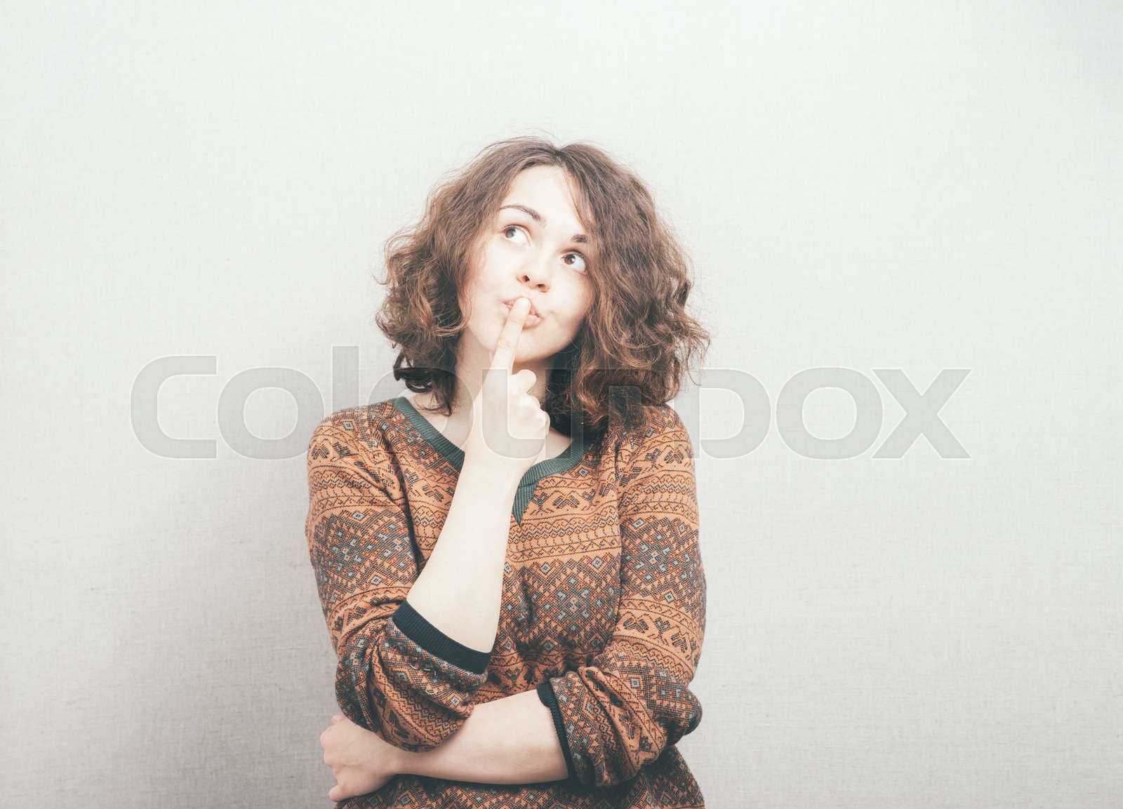 girl thought | Stock image | Colourbox