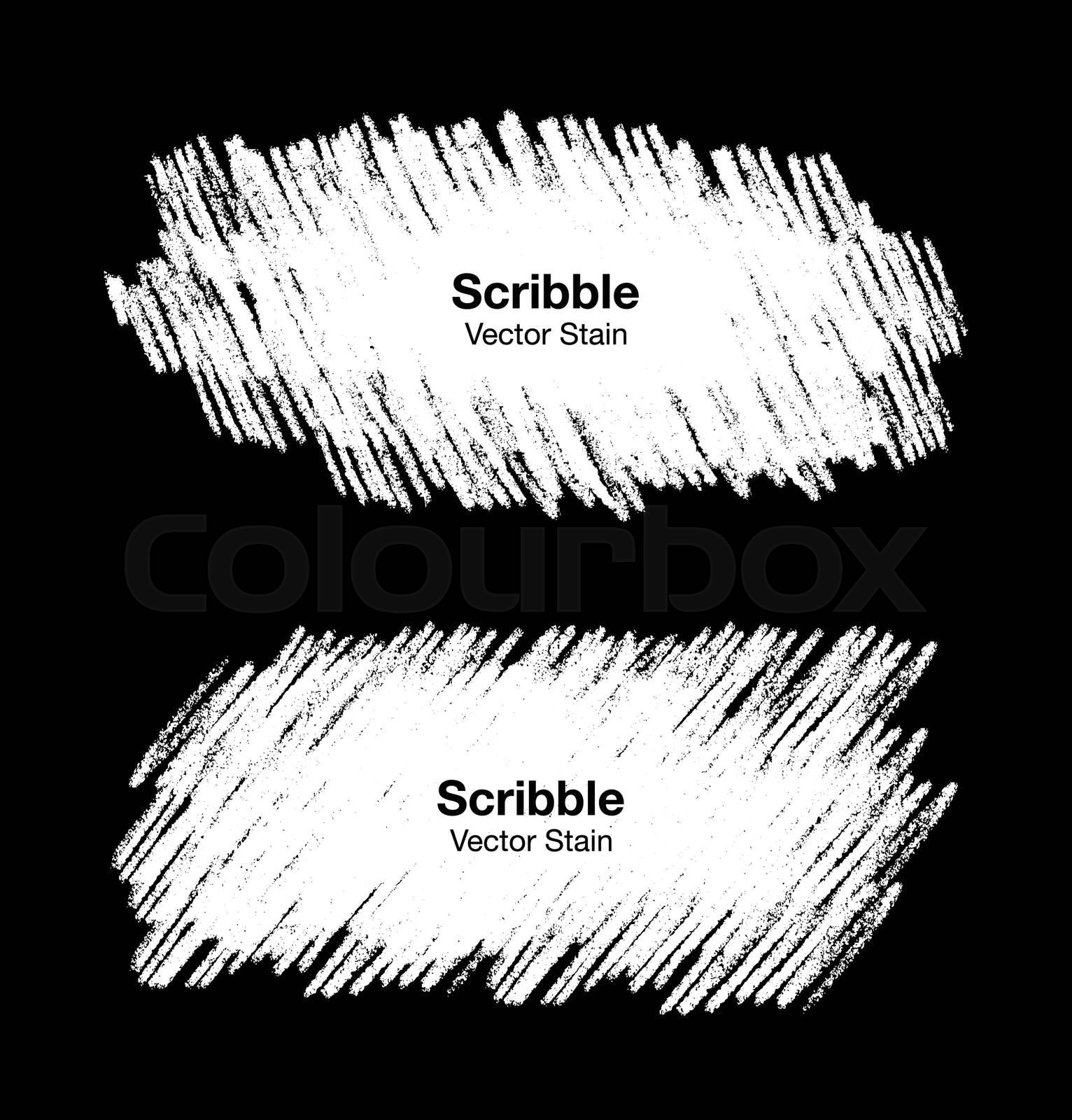 Set of White Scribble Stains Hand drawn in Pencil | Stock vector | Colourbox