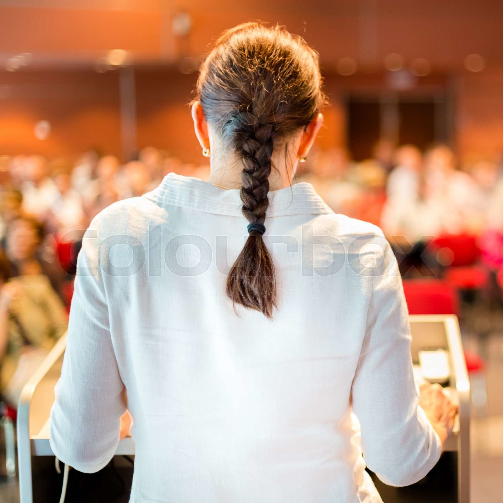 Female academic professor lecturing at faculty. | Stock image | Colourbox