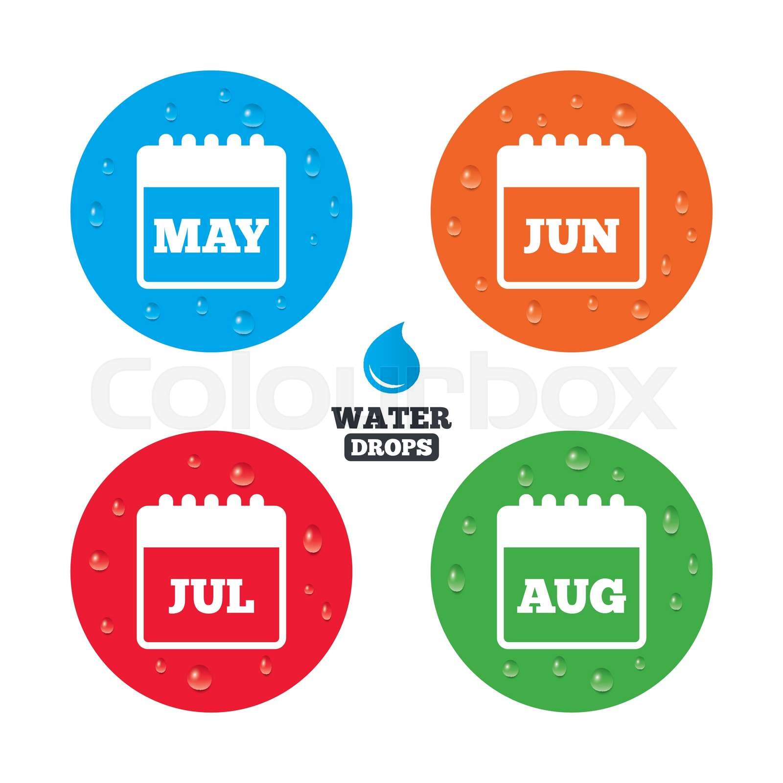 Calendar. May, June, July and August. | Stock vector | Colourbox