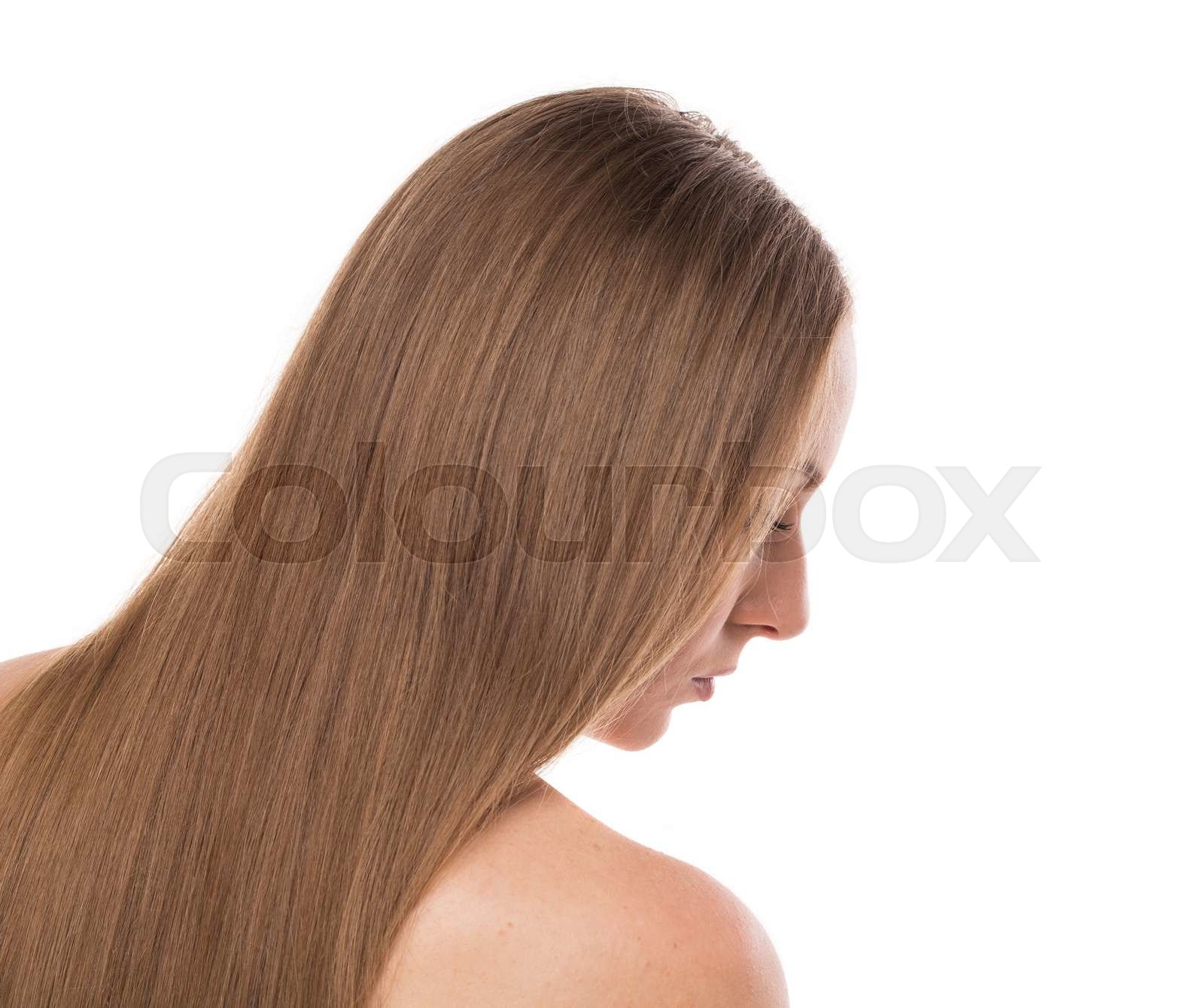 Girl portrait from side. | Stock image | Colourbox