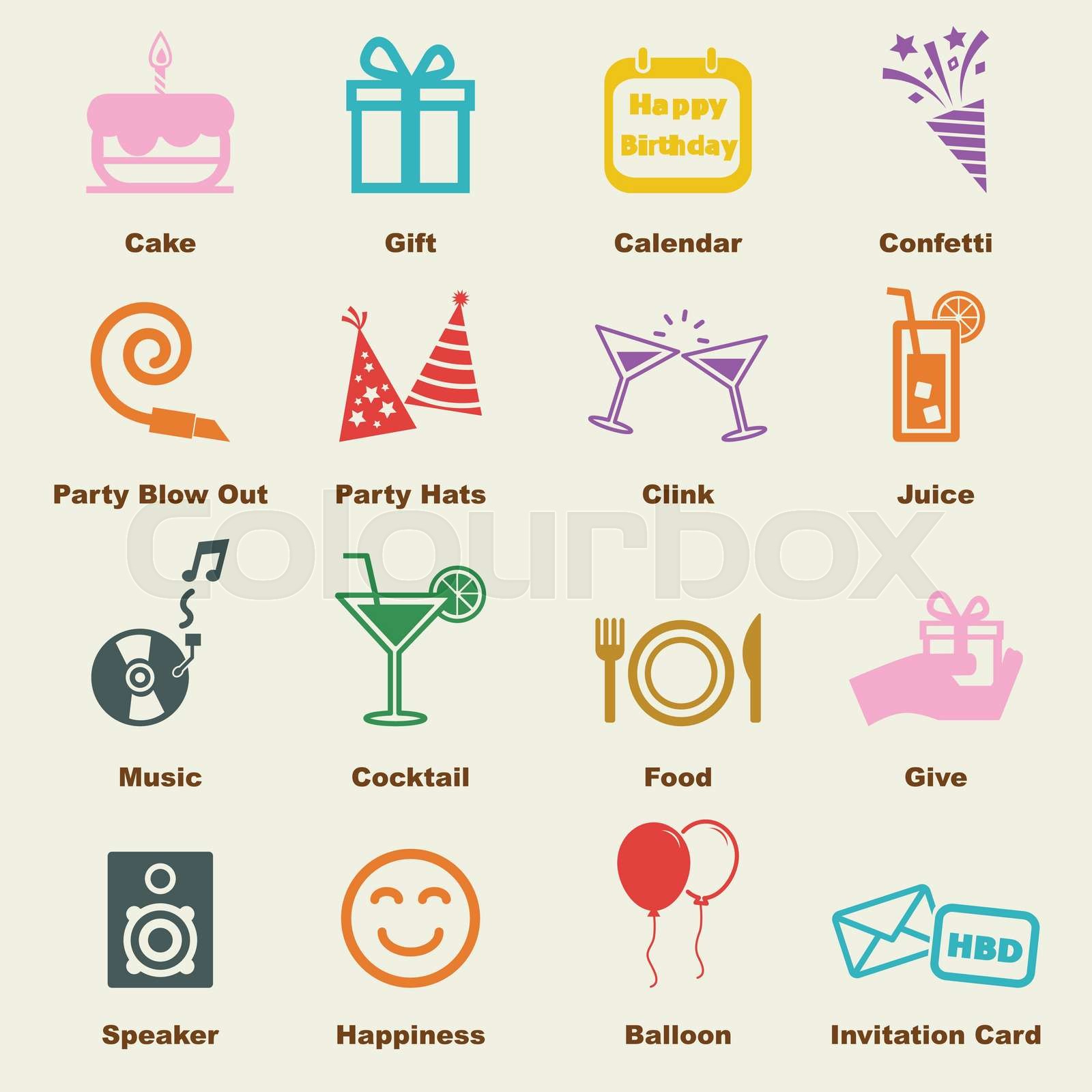 birthday elements | Stock vector | Colourbox