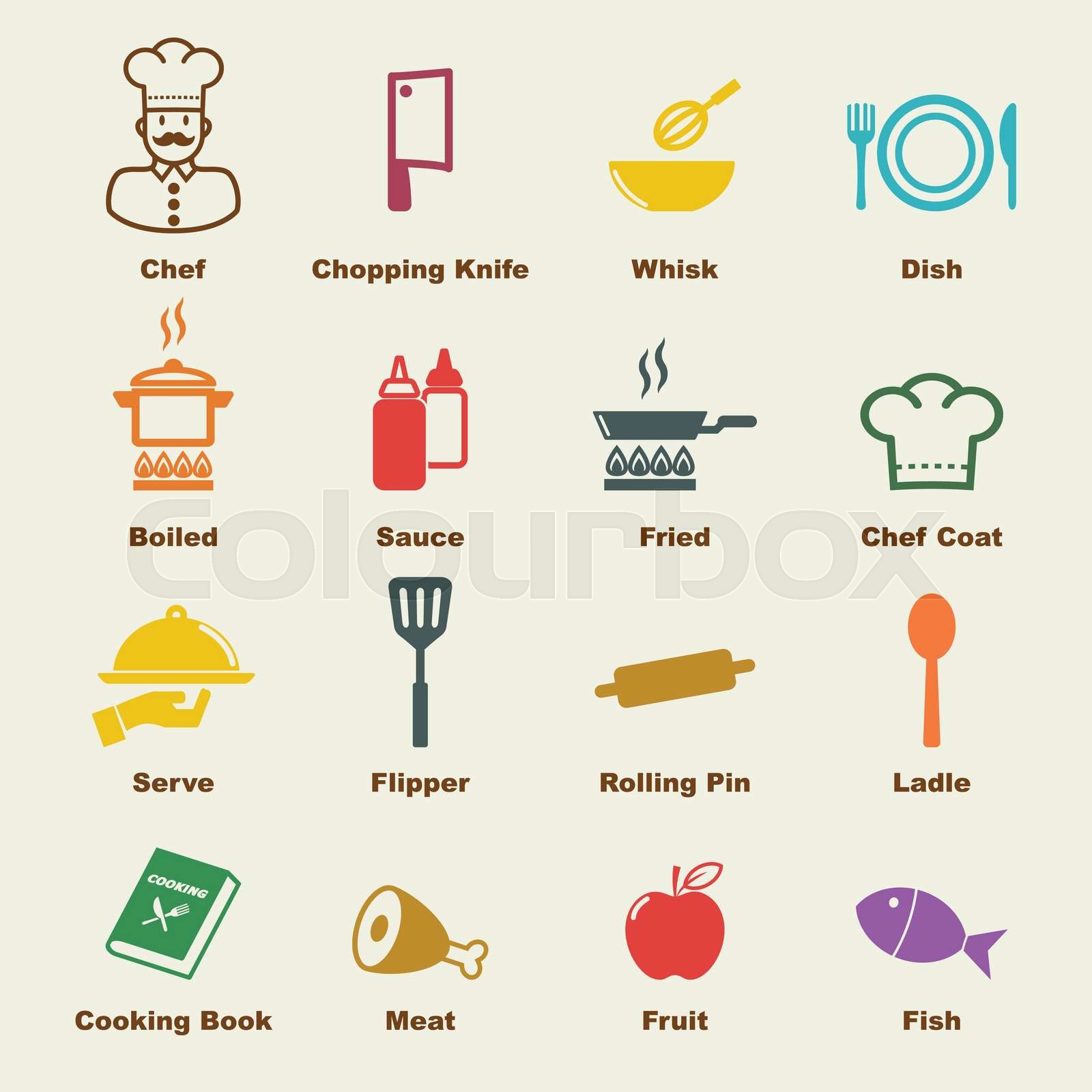 cooking elements | Stock vector | Colourbox