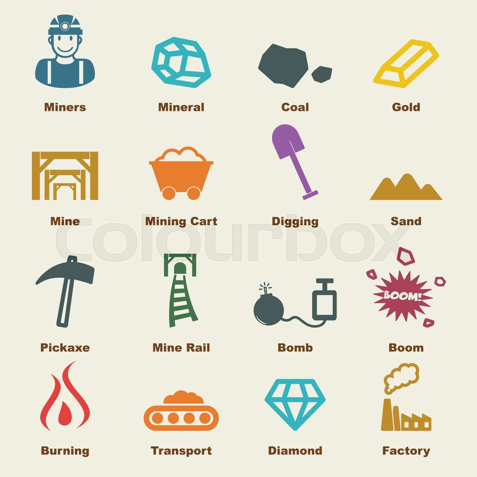 mining elements | Stock vector | Colourbox