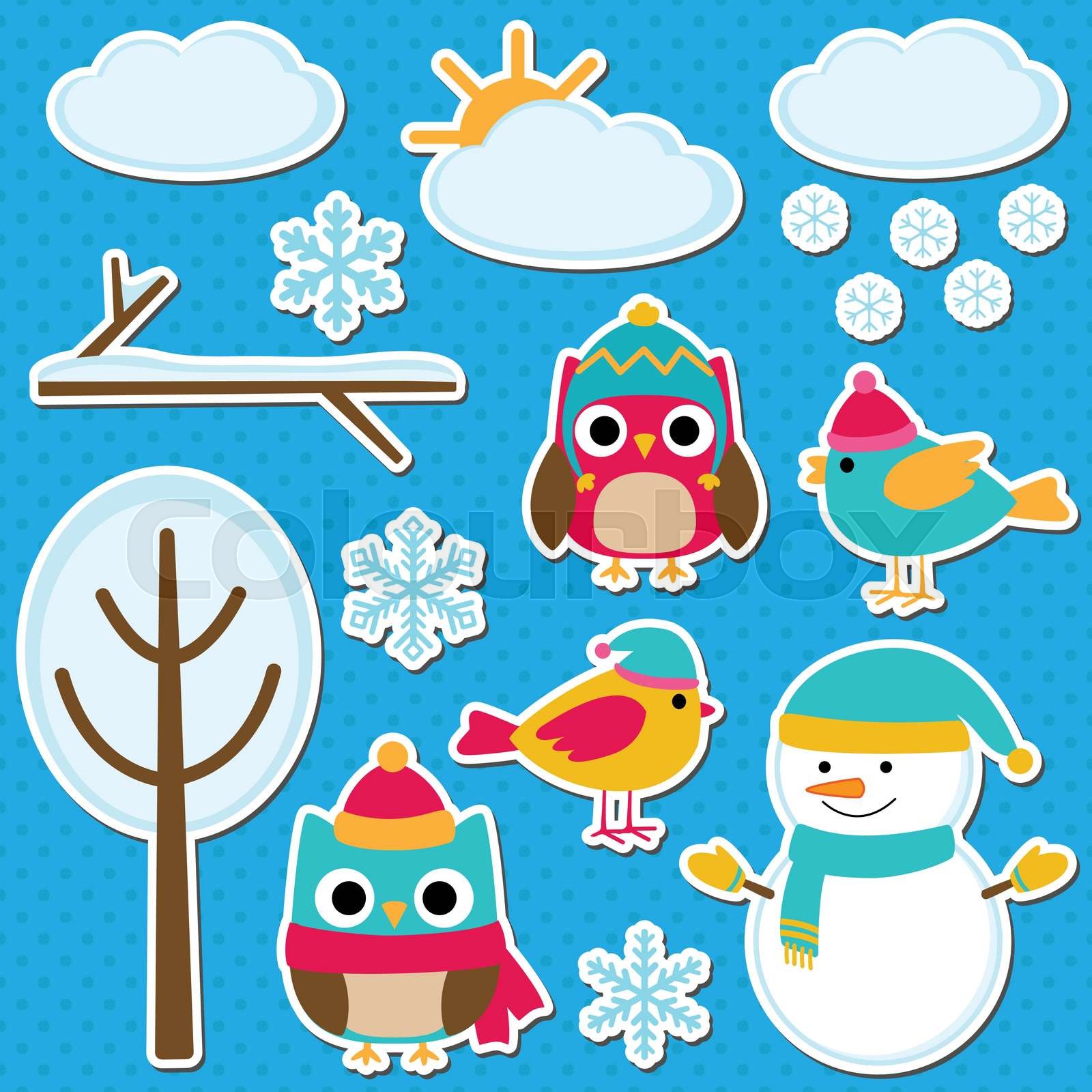 Different winter elements | Stock vector | Colourbox