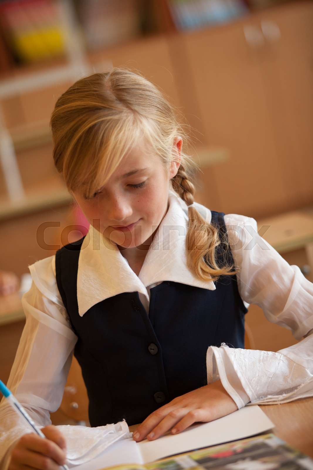 Girl is studying | Stock image | Colourbox
