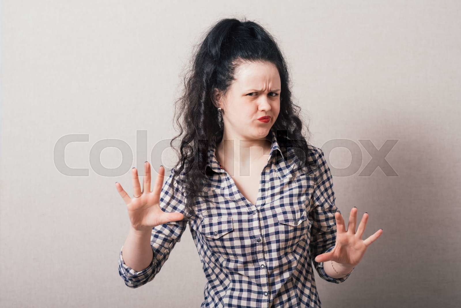Closeup portrait of young annoyed woman with bad attitude, giving talk ...