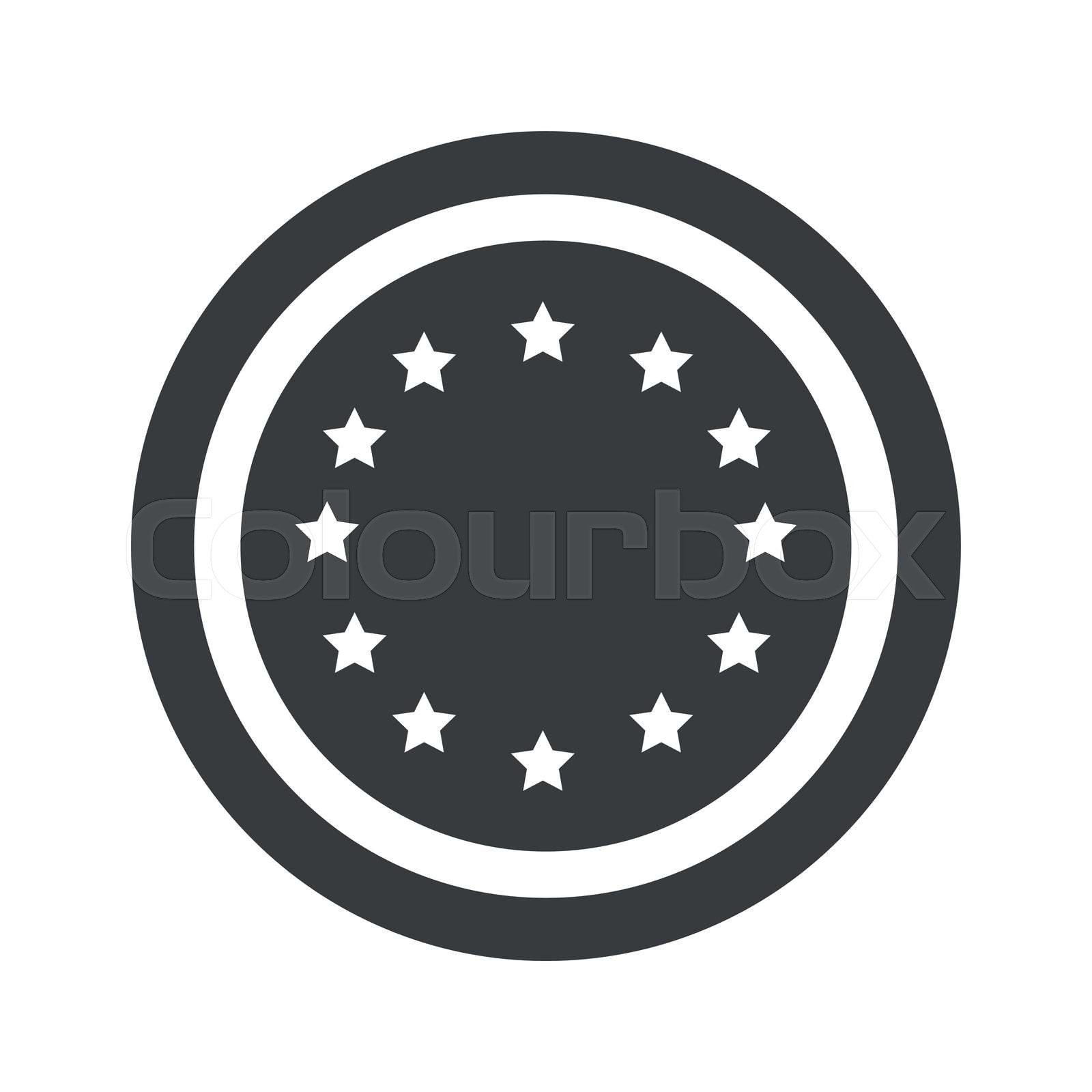 Round black European Union sign | Stock vector | Colourbox