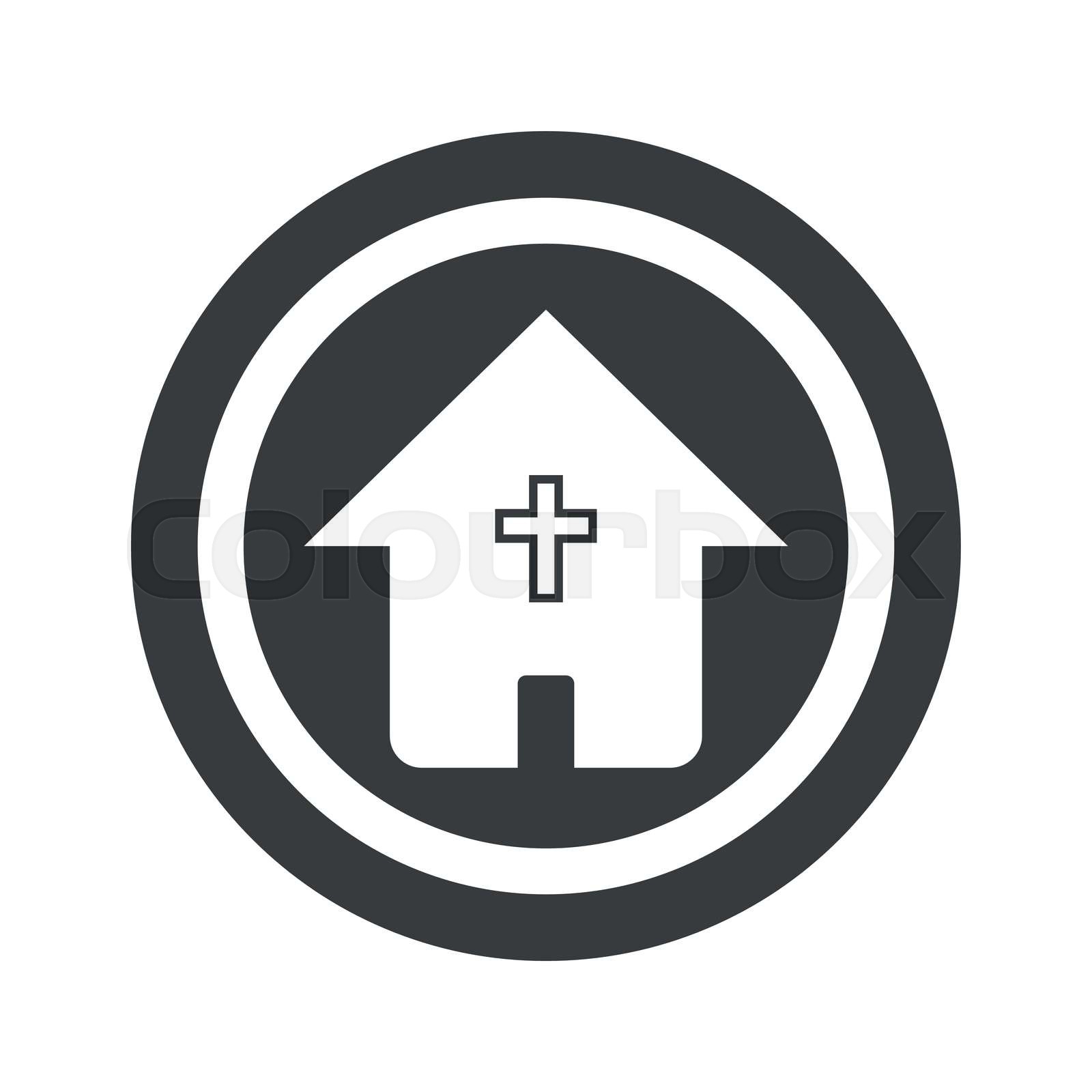 Round black christian house sign | Stock vector | Colourbox