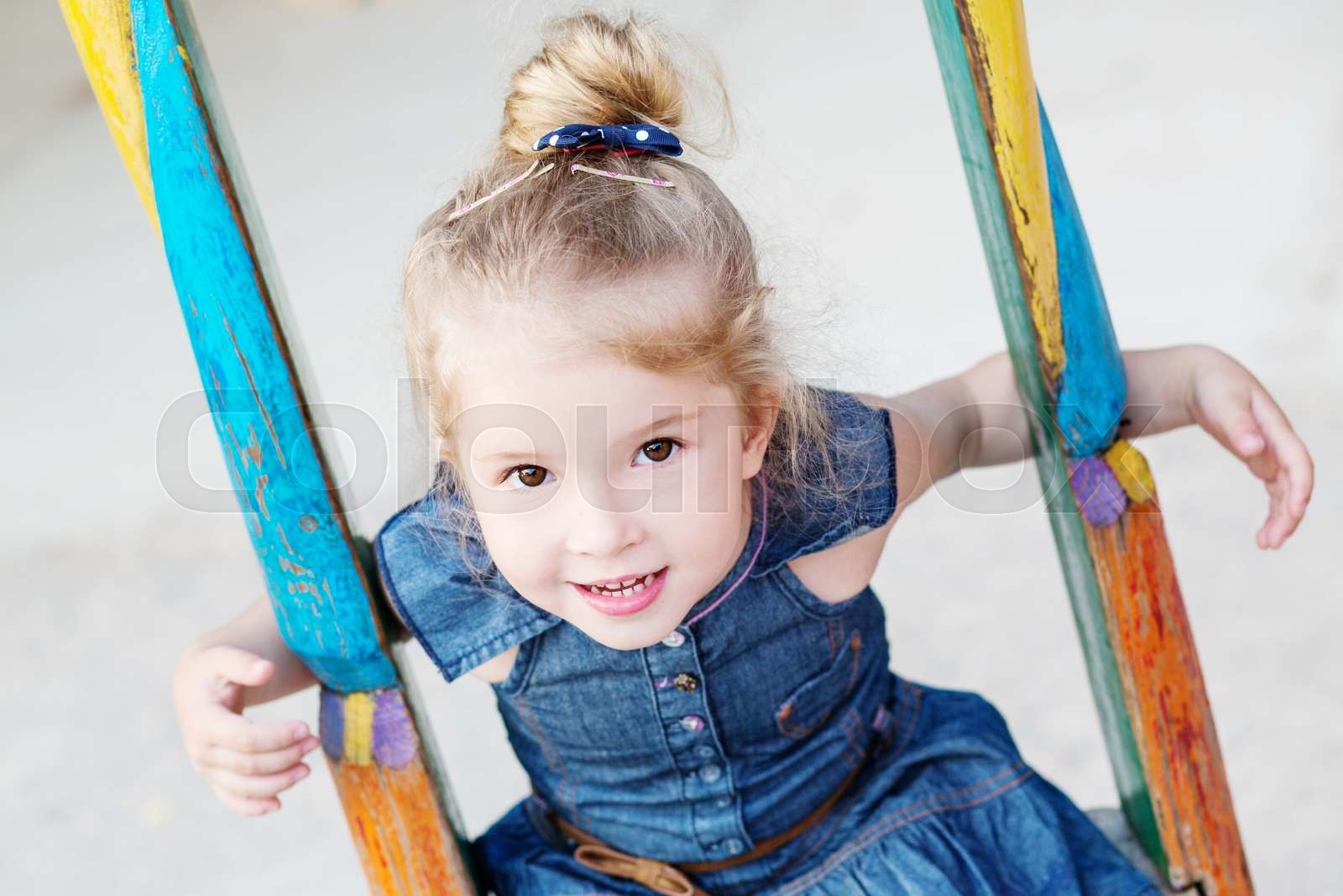 portrait of a happy little girl | Stock image | Colourbox