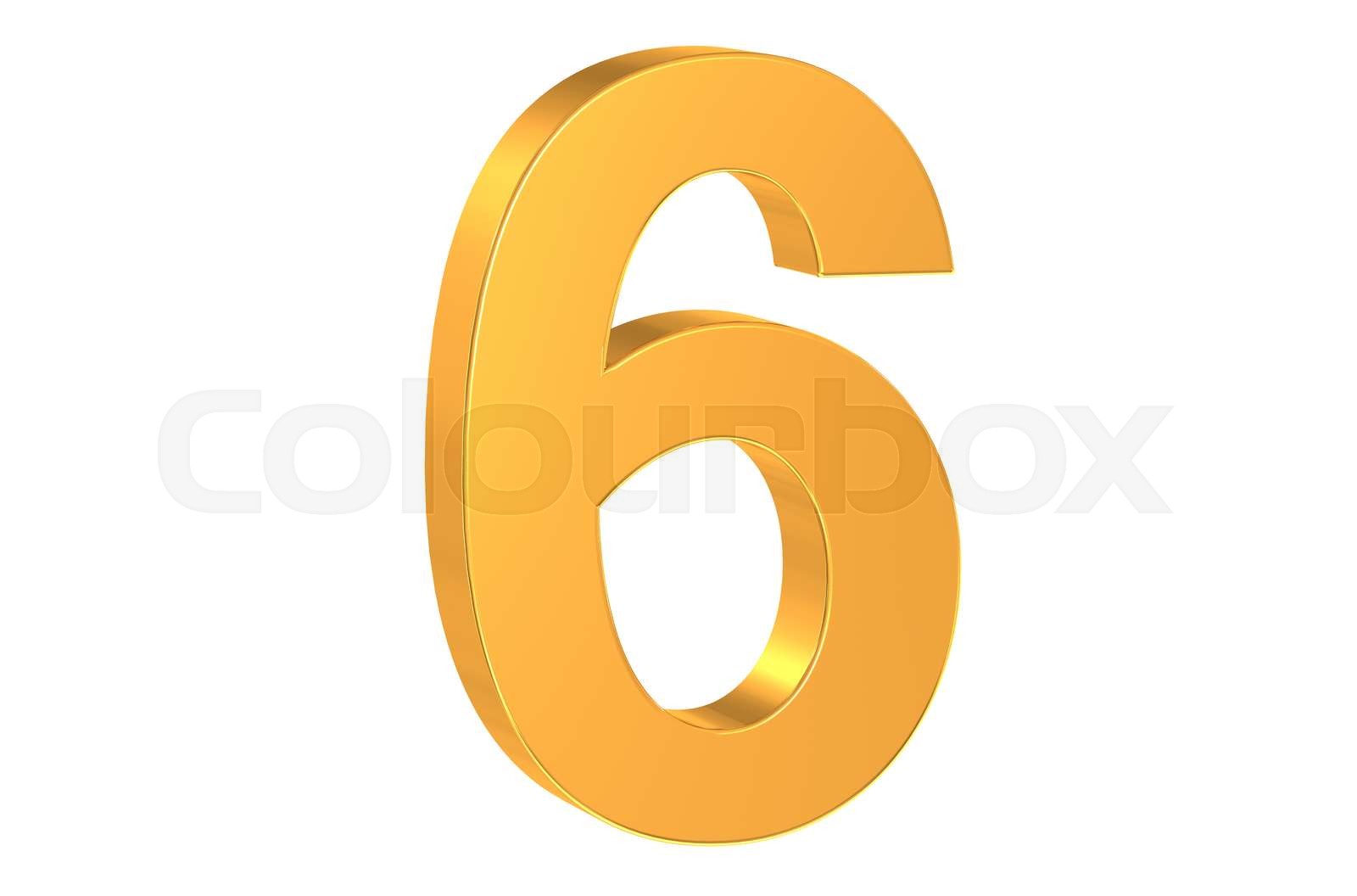 golden number 6 | Stock image | Colourbox