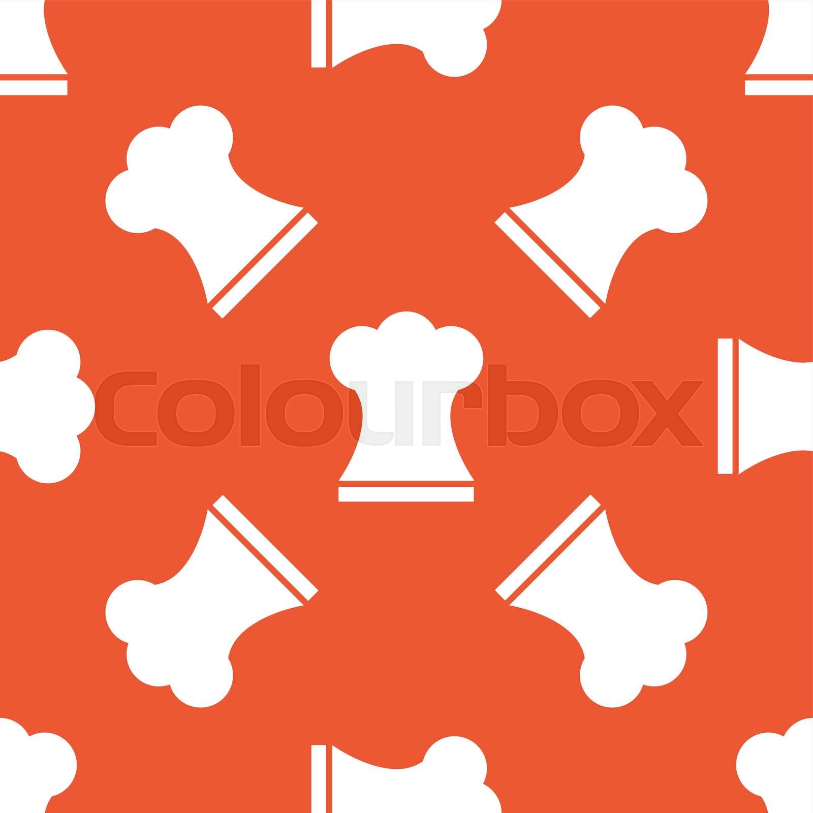 Orange chef hat pattern | Stock vector | Colourbox