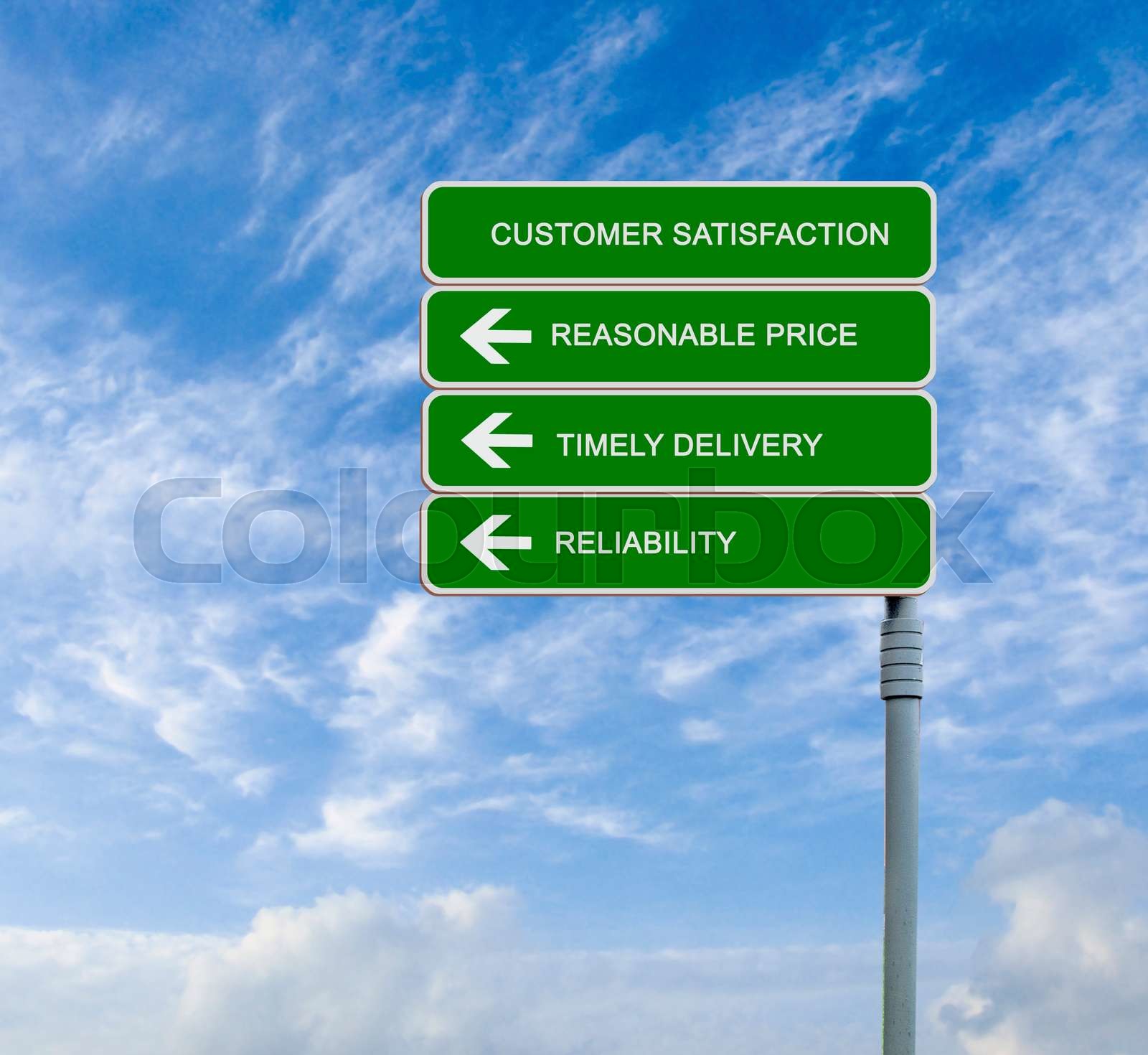 road sign to customer satisfaction | Stock image | Colourbox
